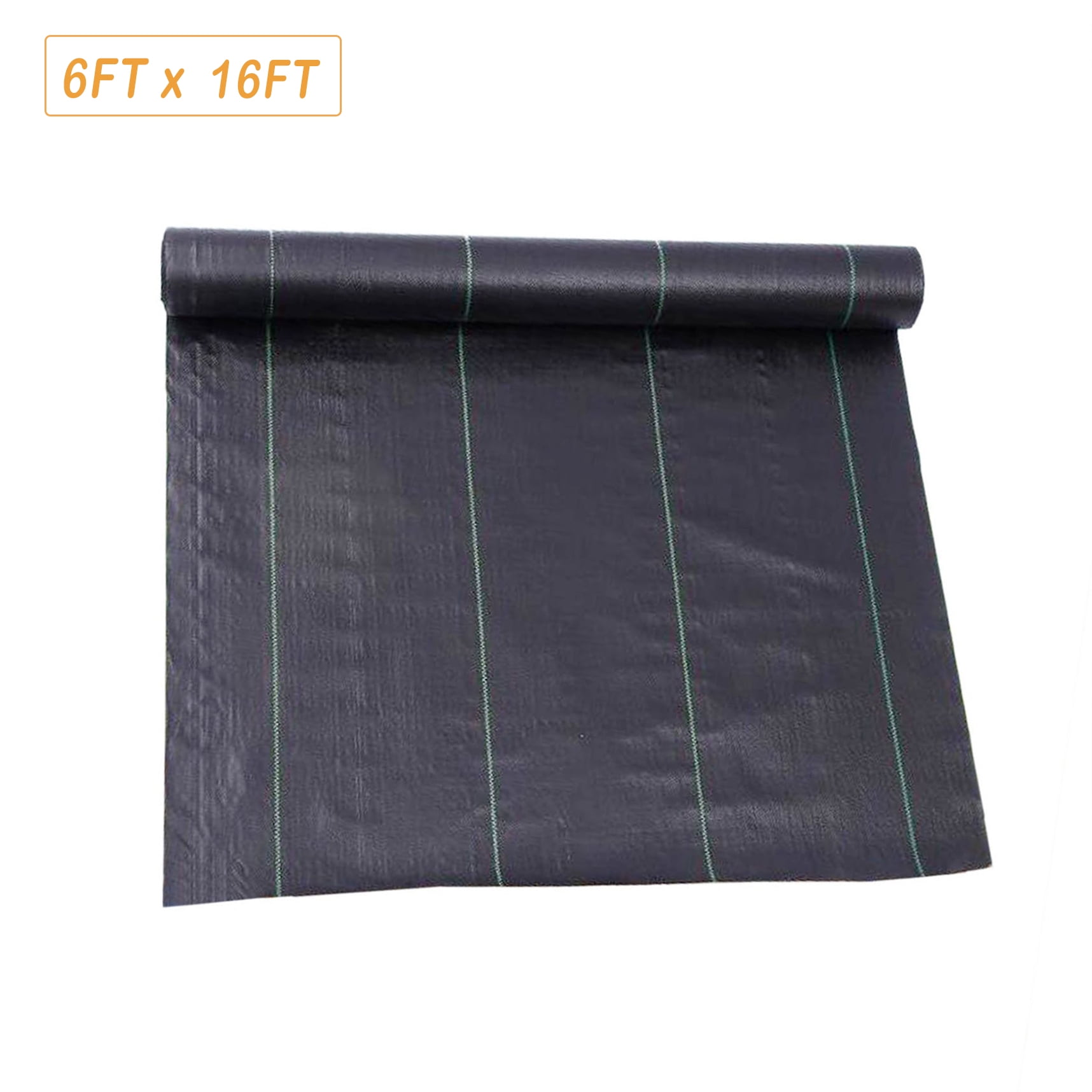 Weed Cover Landscape Fabric Woven Ground Barrier 6FT x 16FT Heavy-duty ...