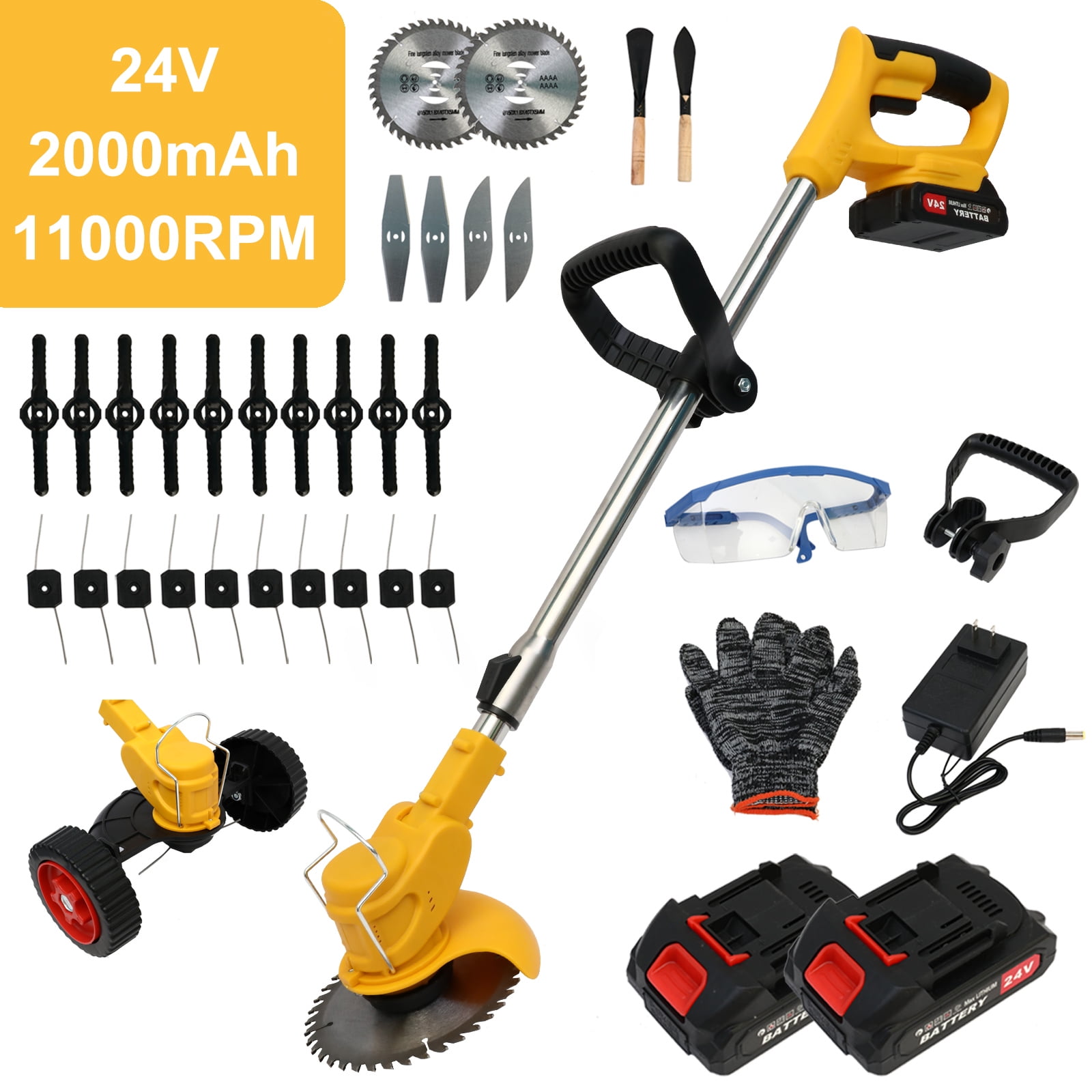 Weed Eater 650W Grass Trimmer 24V 2000mAh Battery Operated Electric ...