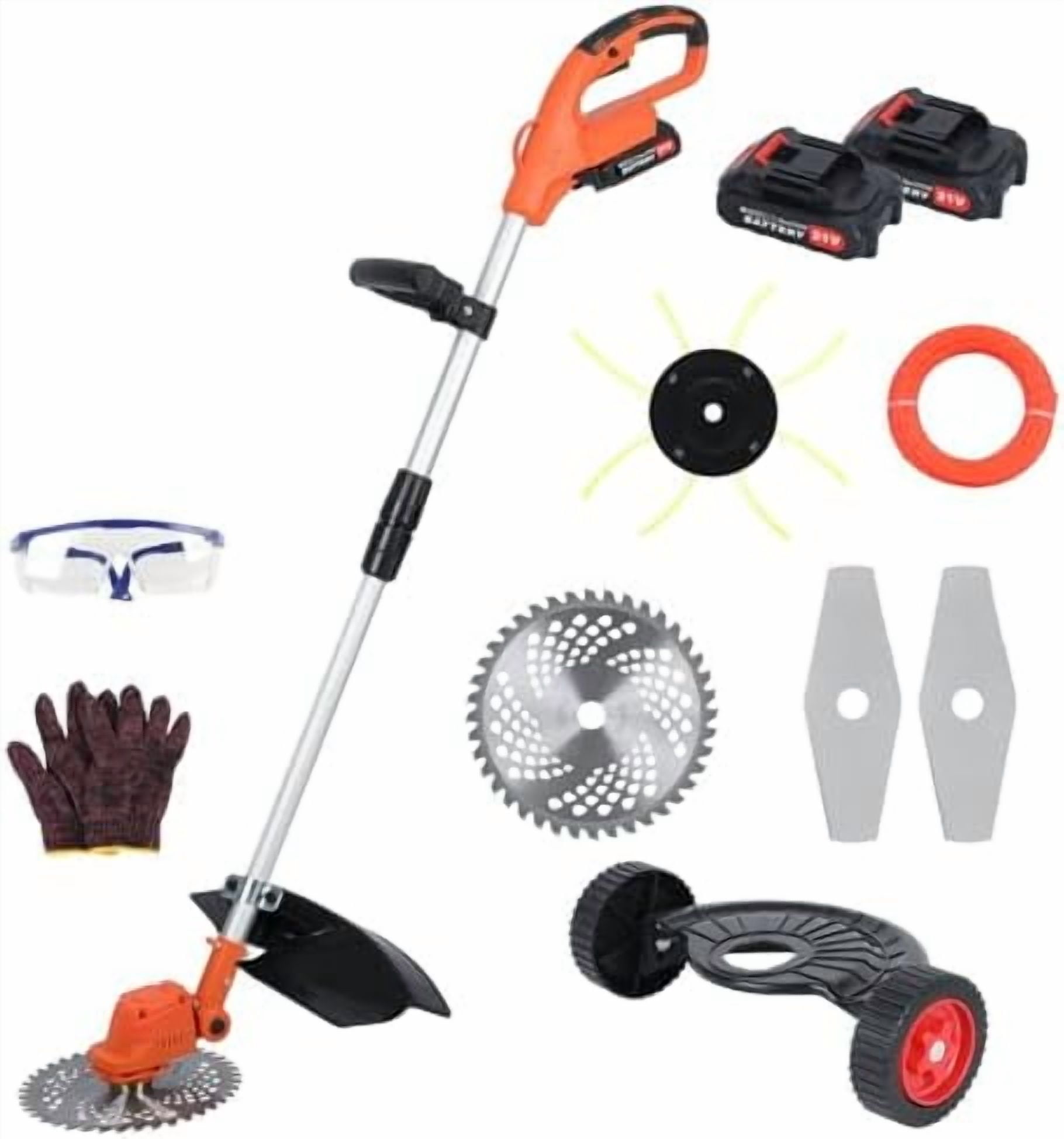 Weed Eater Battery Powered, Weed Wacker, 21V 1500mAh 2 Batteries 1 ...