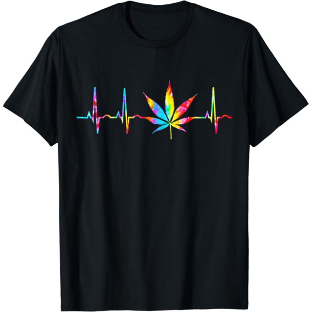 Weed Funny Cannabis Marijuana Leaf Heartbeat Stoner Tie Dye T-Shirt - Walmart.com