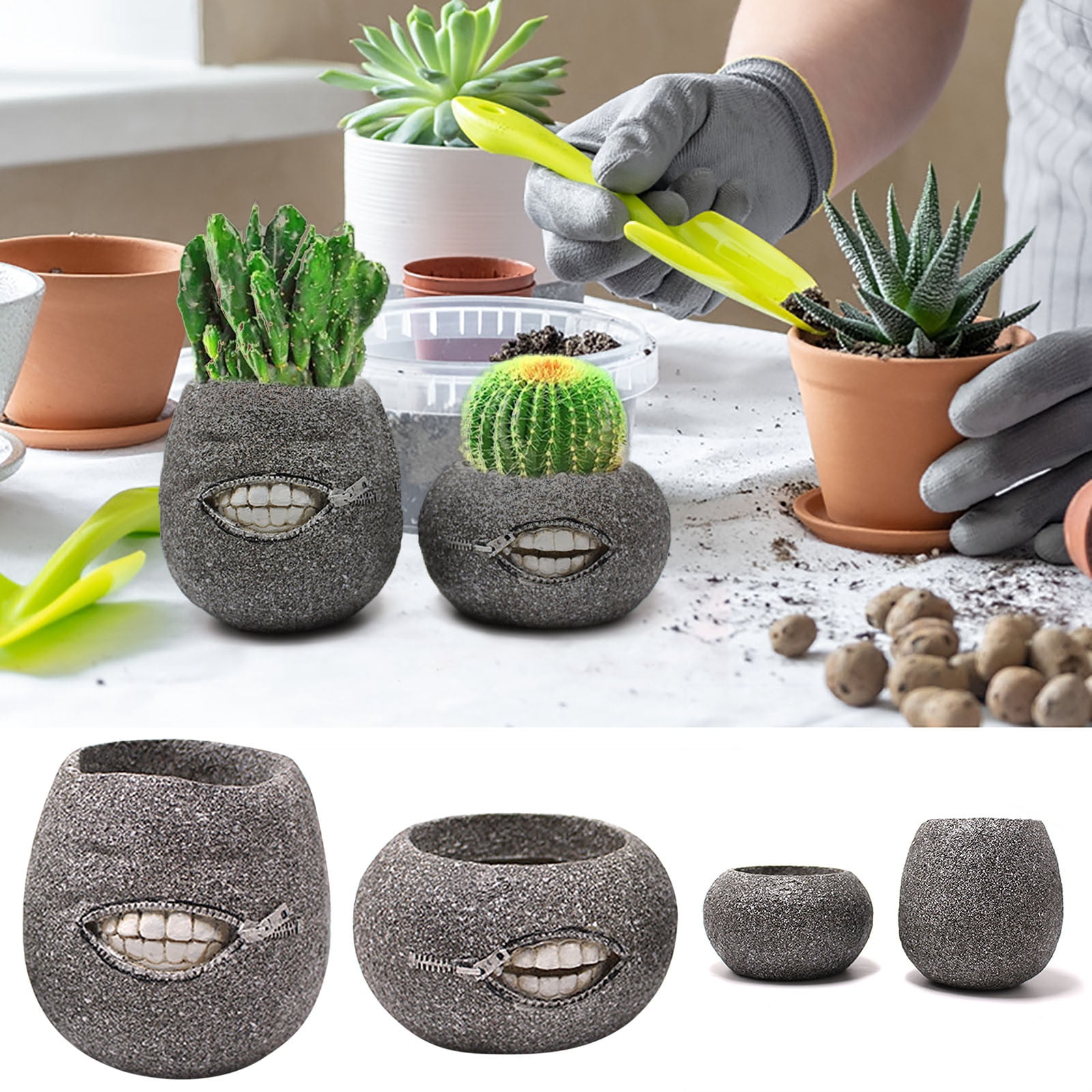 Weed Killer Concentrate Modern Style Teeth Pots Ceramic Flower Pot ...