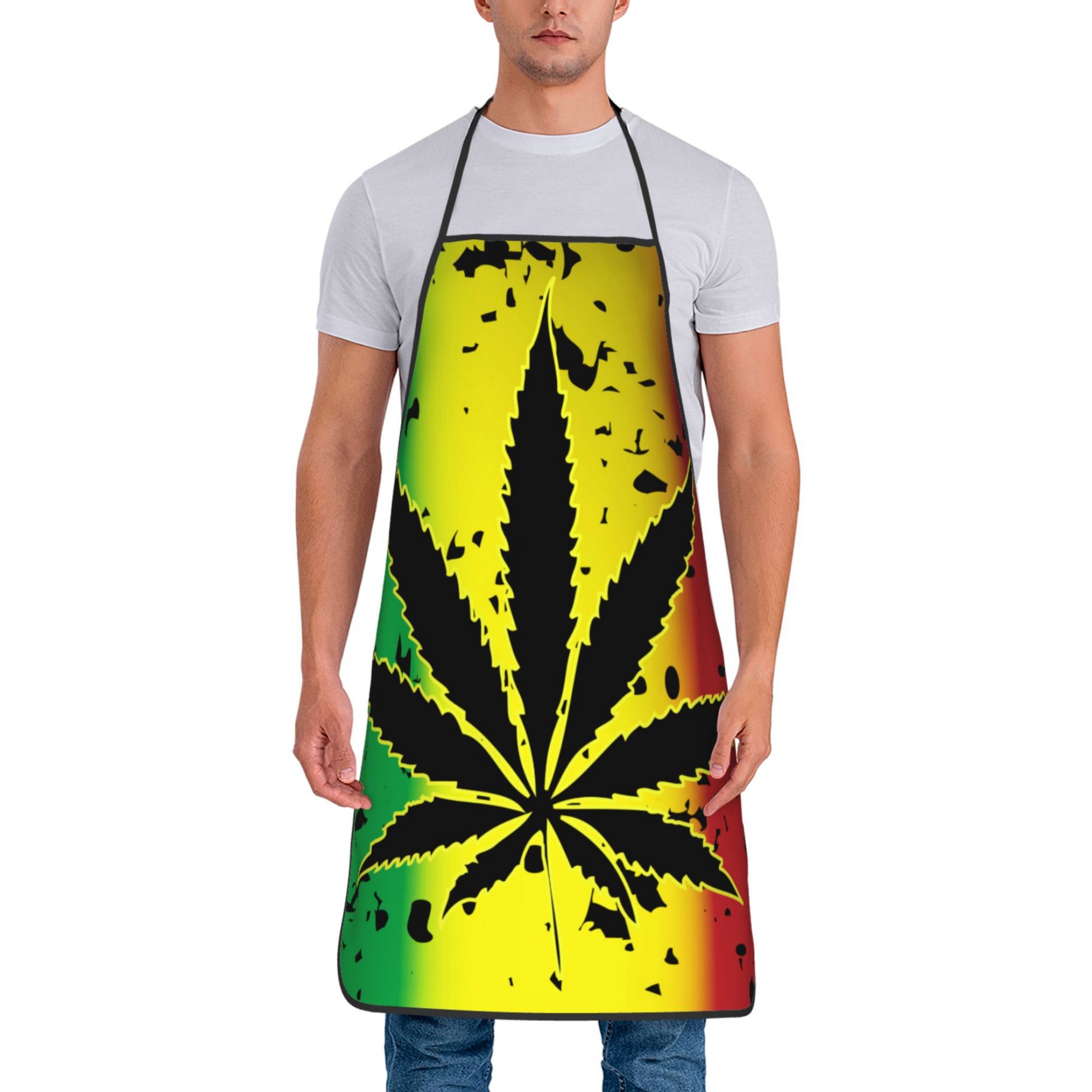 Weed Leaf Aprons for Women Men Waterproof Apron Kitchen Chef Cooking ...