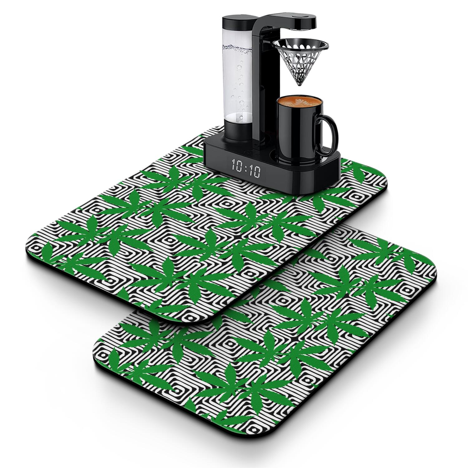 Weed Leaf Kitchen Mat, Super Absorbent Marijuana Leaf Dish Drying Pad ...