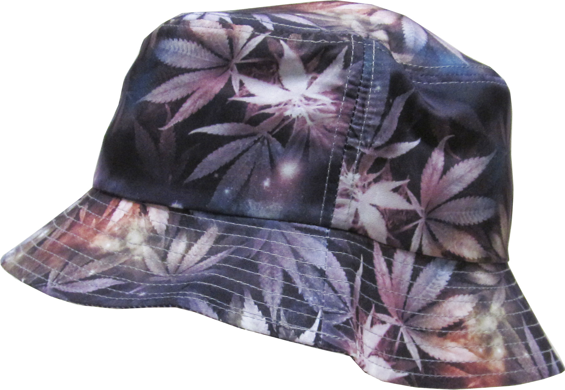 Weed Leaf Marijuana Galaxy Bucket Hat Fashion Space Print Summer Cap ...