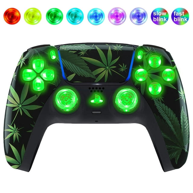 Weed Leaf Silent Modz LED Light Up Buttons Wireless Custom Controller ...