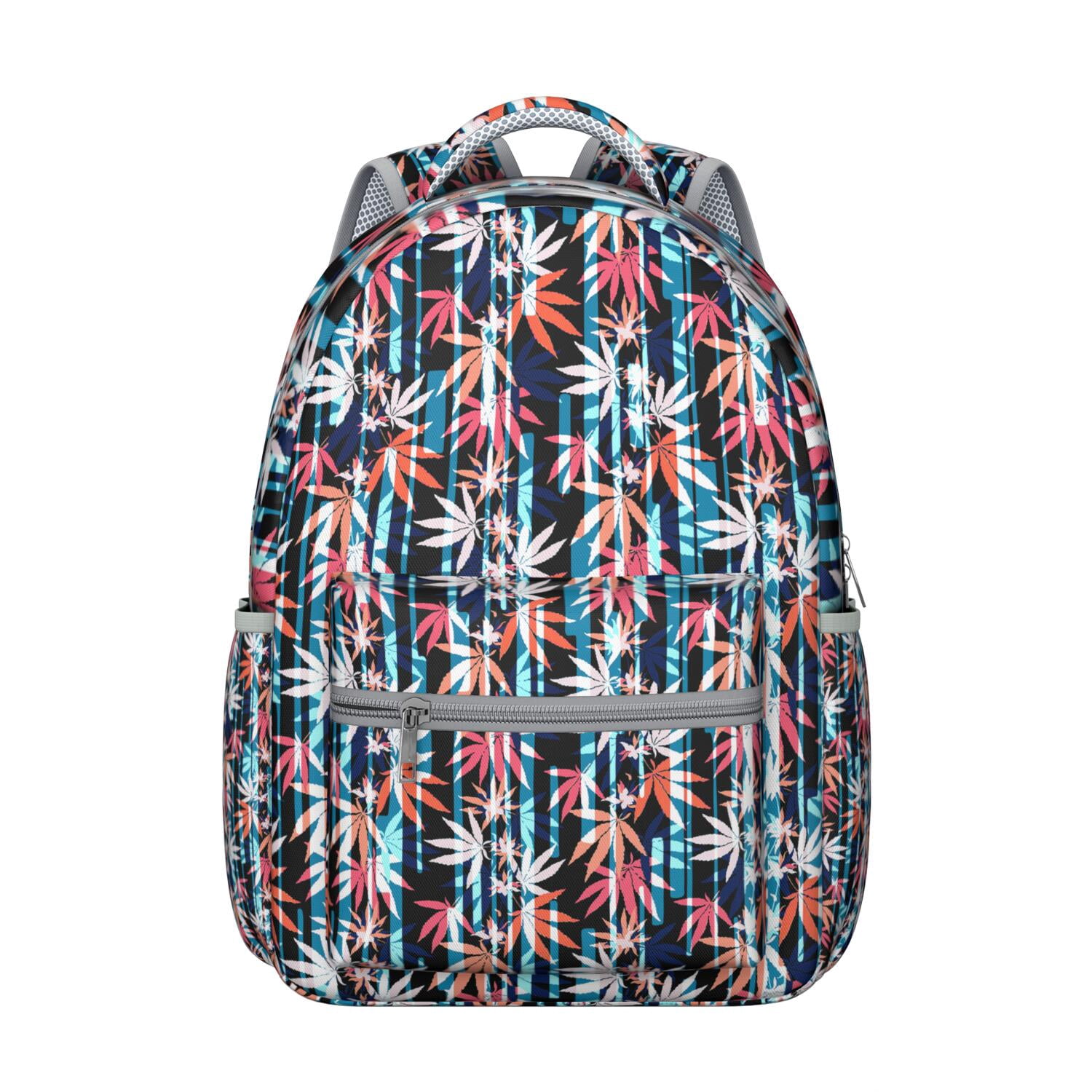 Weed Leaf Waterproof Bookbag - Lightweight Durable Backpack with Padded ...