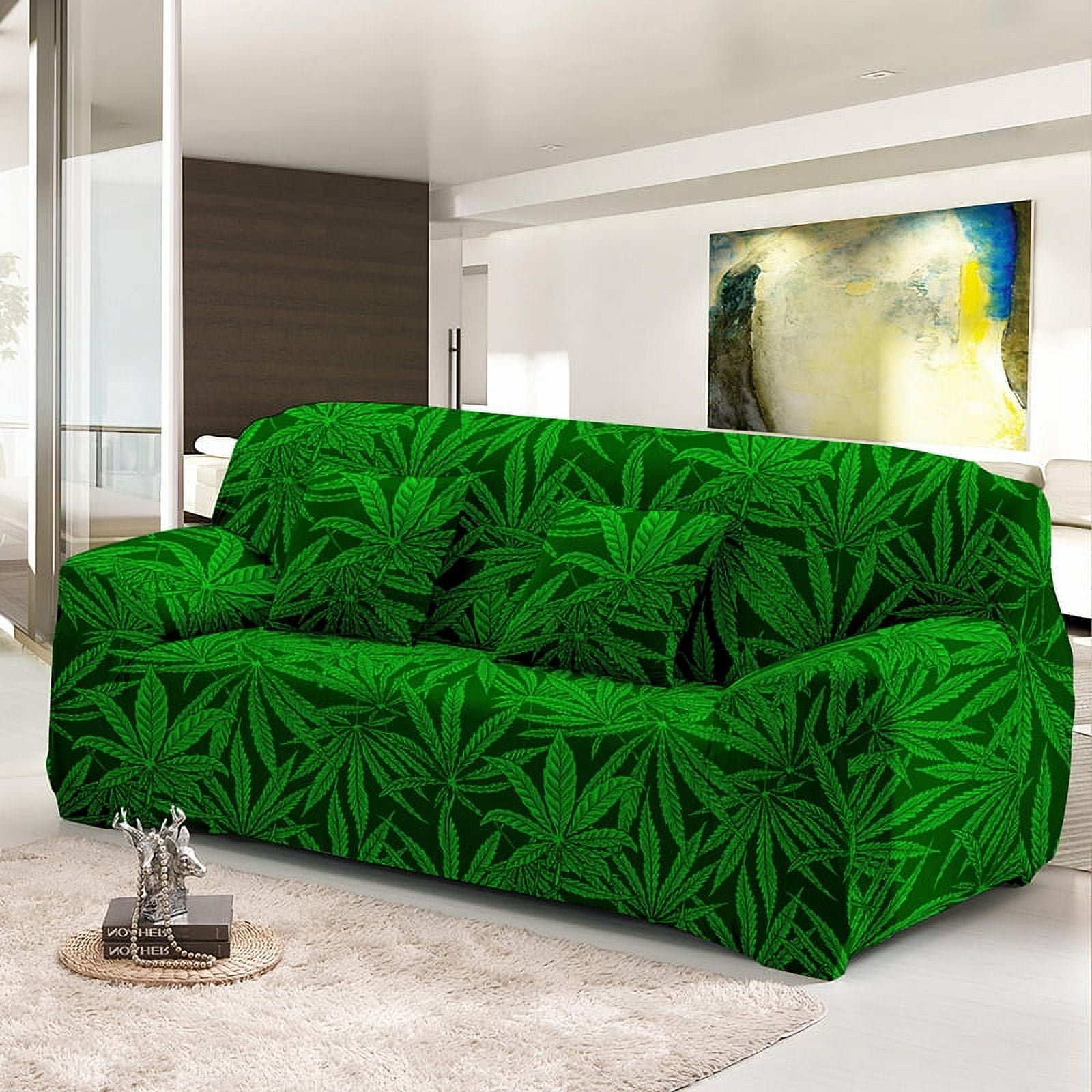Weed Leaves All-cover Sofa Cover For Living Room r 1/2/3/4 Seater ...