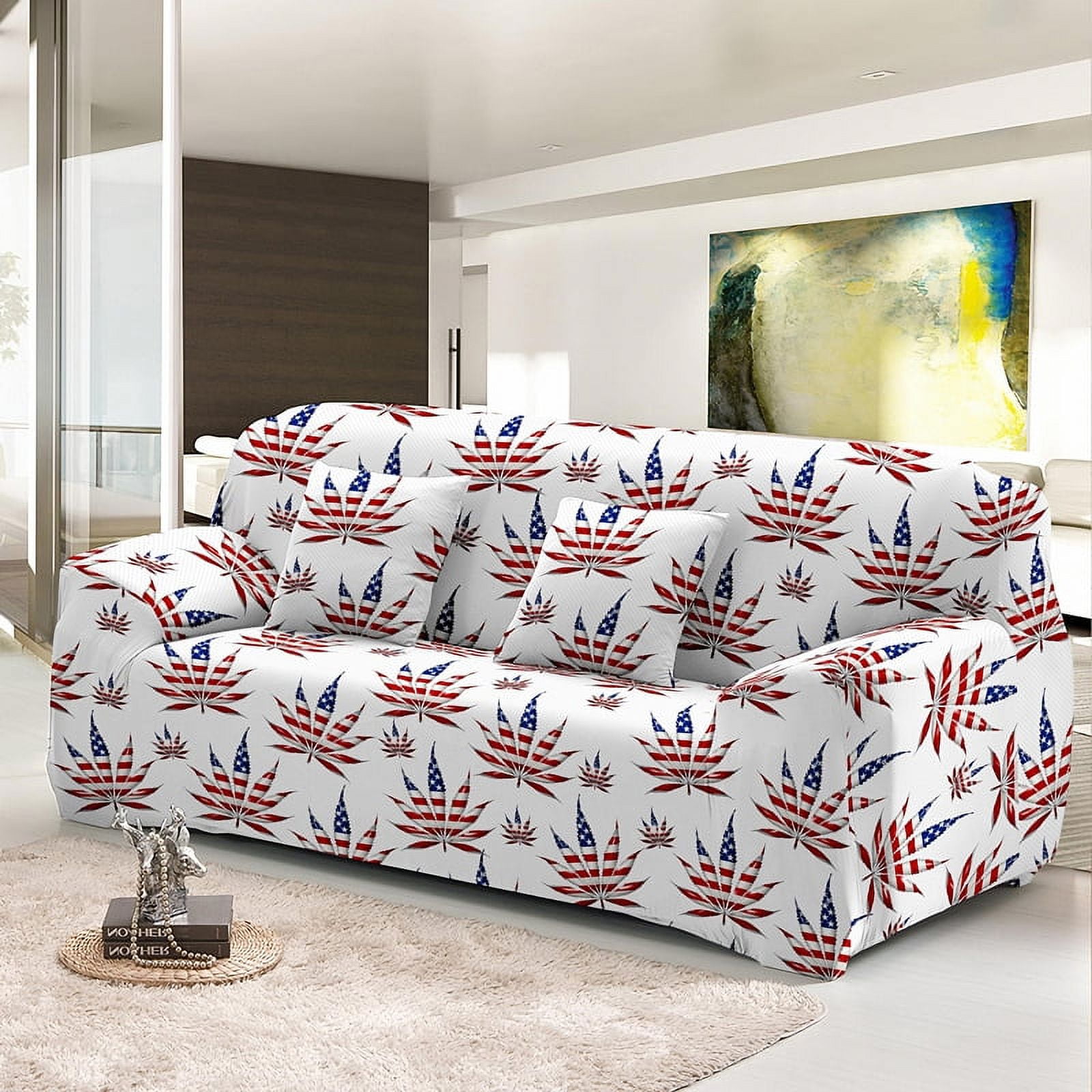 Weed Leaves All-cover Sofa Cover For Living Room r 1/2/3/4 Seater ...