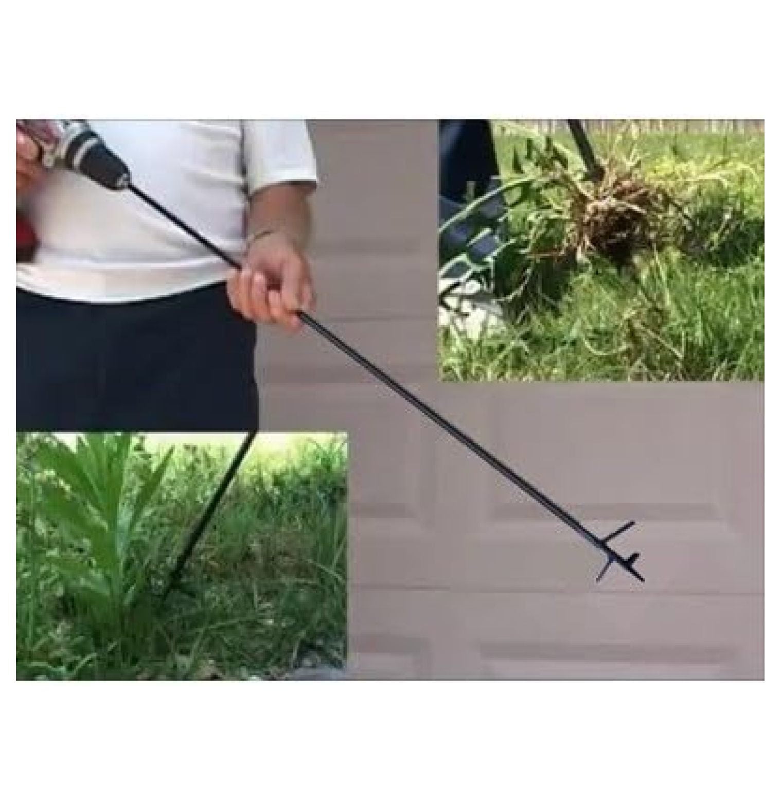 Weed N Till Drill Powered Weeder - Garden Tiller Cultivator Tool for Weed Control, Aerating ...