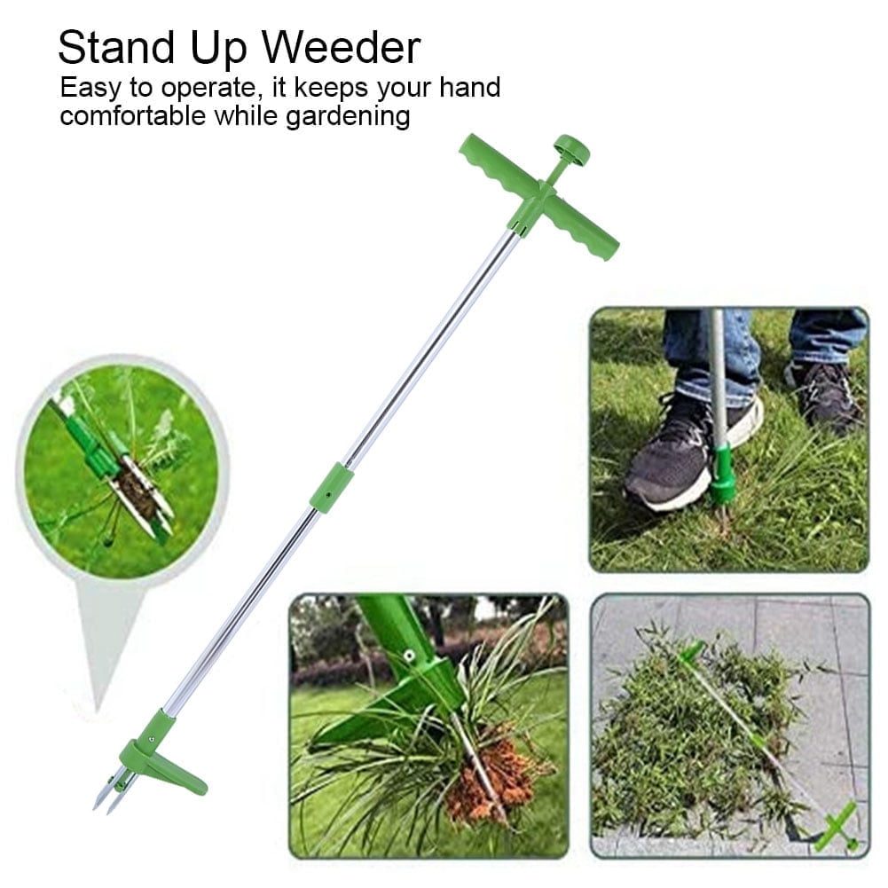 Weed Puller, Stand Up Weeder Hand Tool, Long Handle Garden Weeding Tool ...