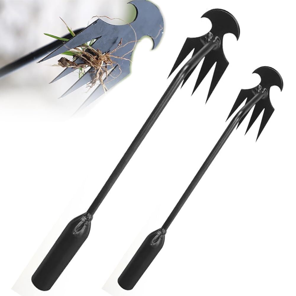 JFYVE 20 Inch Hand Weed Cutter with Weeding Artifact, 4 Teeths Dual ...