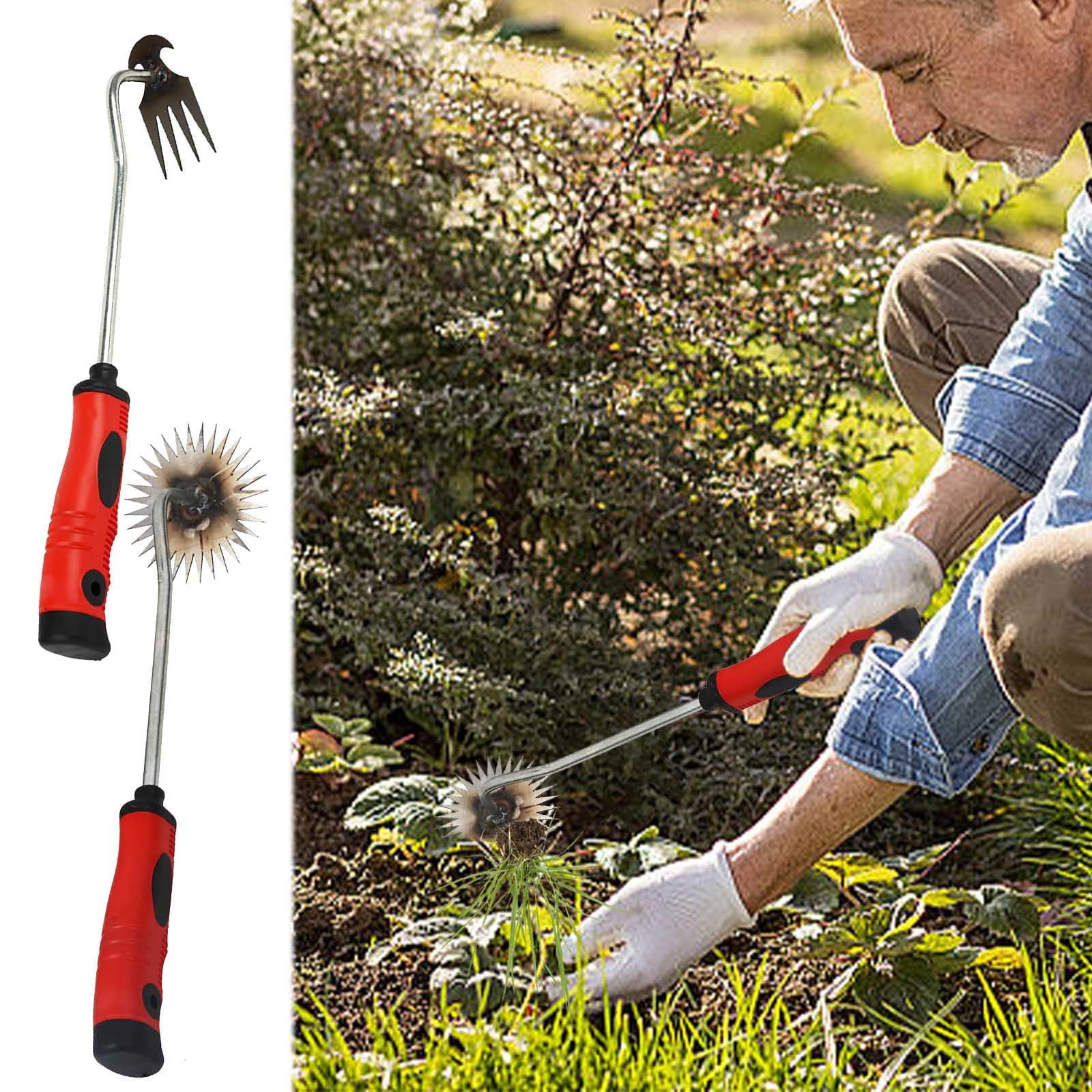 Weed Puller Tool Garden Weed Pulling Tool, 4 Teeth Manganese Steel ...