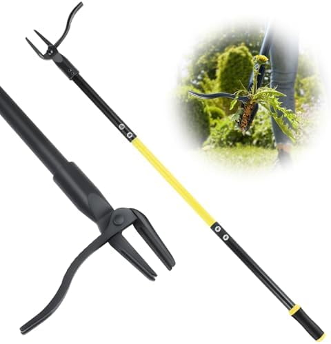 Weed Puller Tool with Long Handle, 4-Claw Lightweight and Durable ...