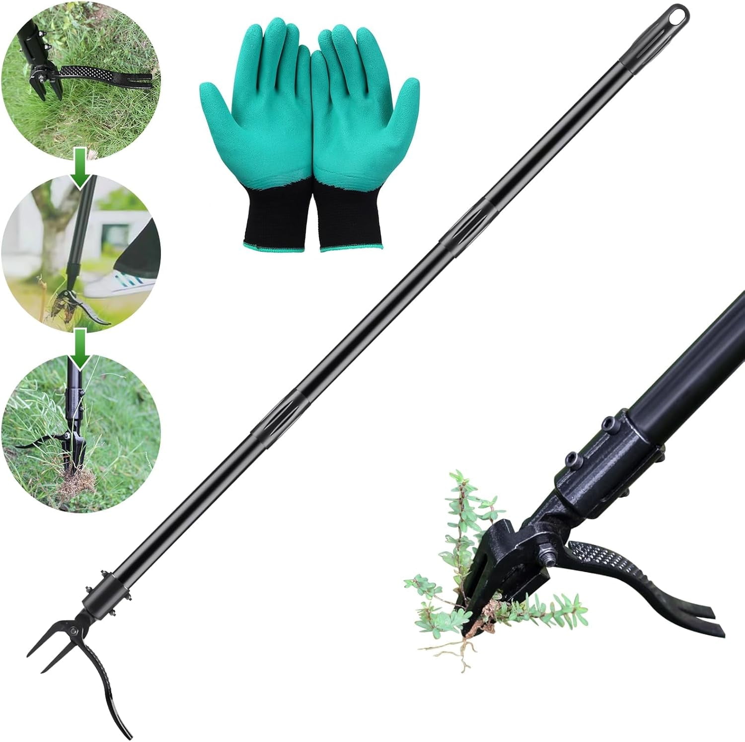 Weed Puller Tool, Stand up Weeder Puller, [Heavy Duty] 63 Inch Long ...