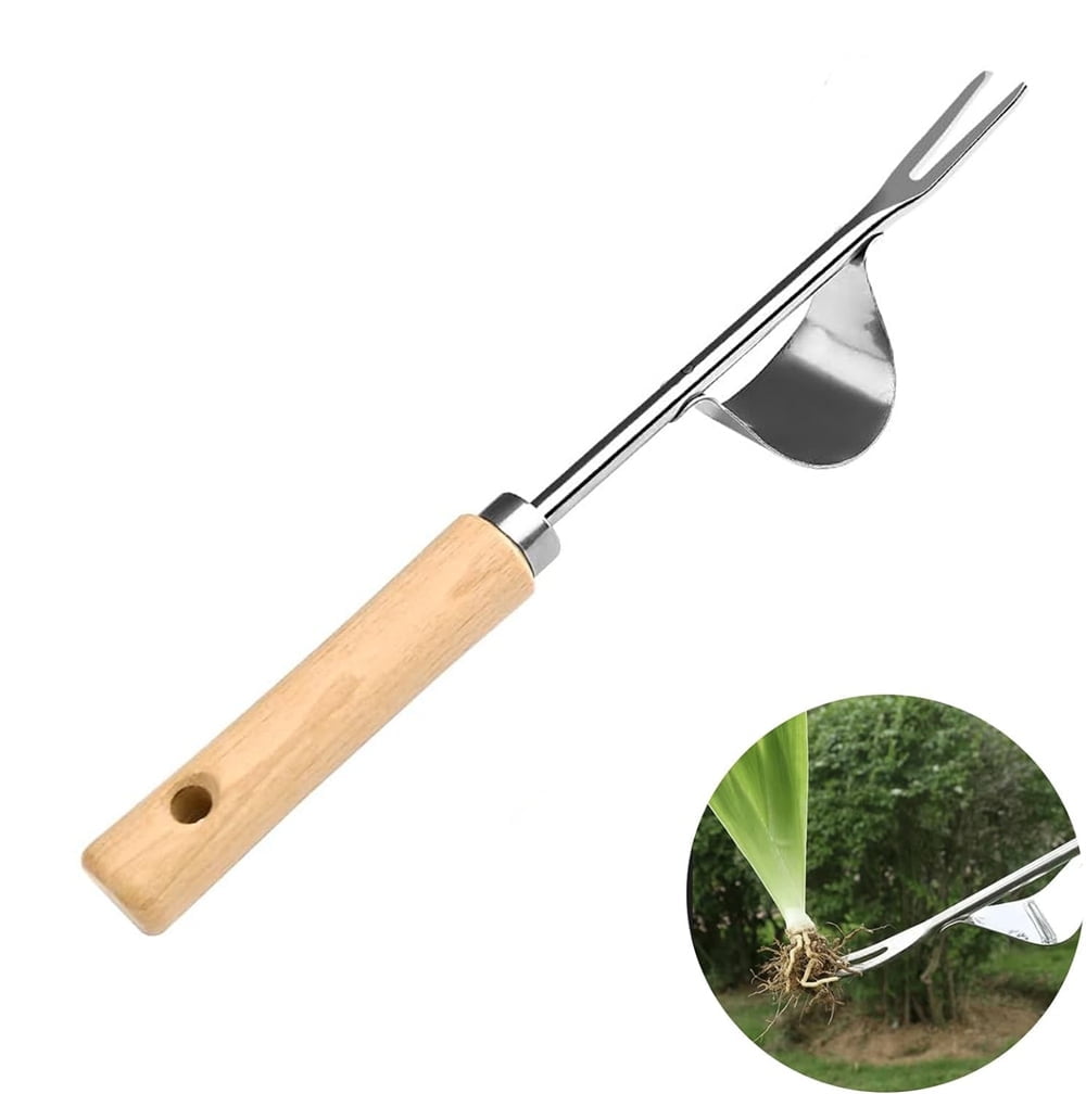 Weed Puller Tool V-Shaped Forks, Metal Leverage Base for Easy Weed ...