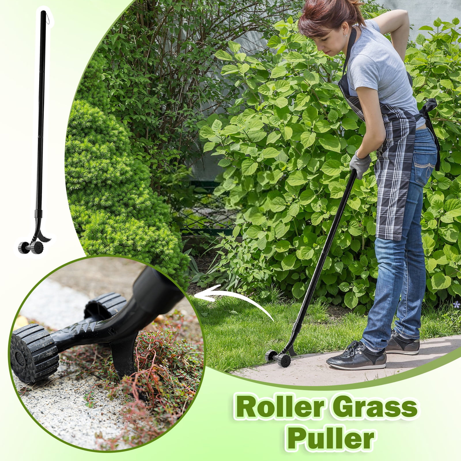 Weed Puller with Wheels Ergonomic Handheld Weed Extractor Tool ...