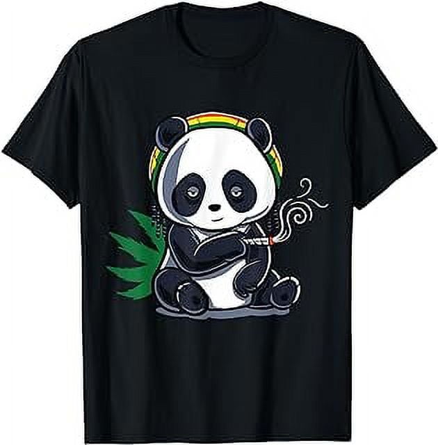 Weed Smoking Panda T-Shirt Marijuana Cannabis Stoner Gift T-Shirt ...