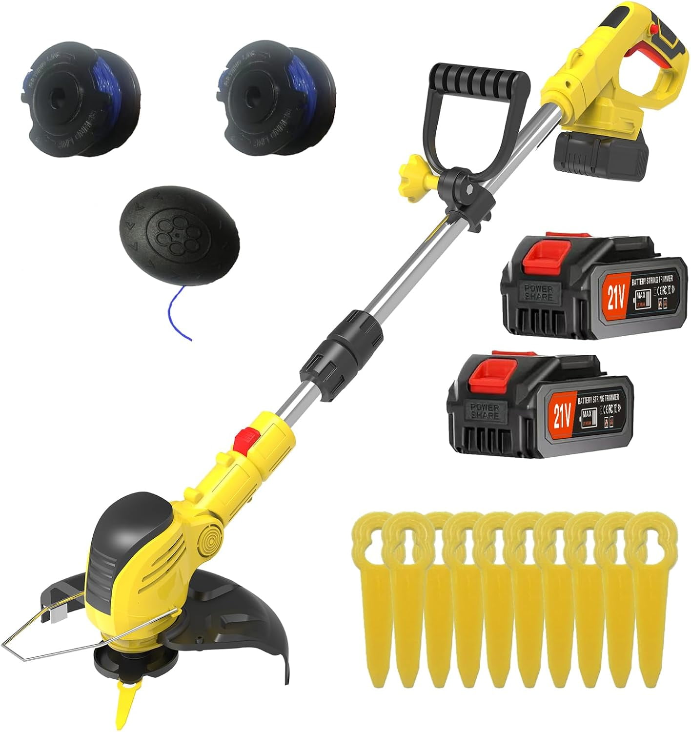 Weed Wacker 21V Cordless Lawn Mower, Electric Weed Wacker with 1 ...