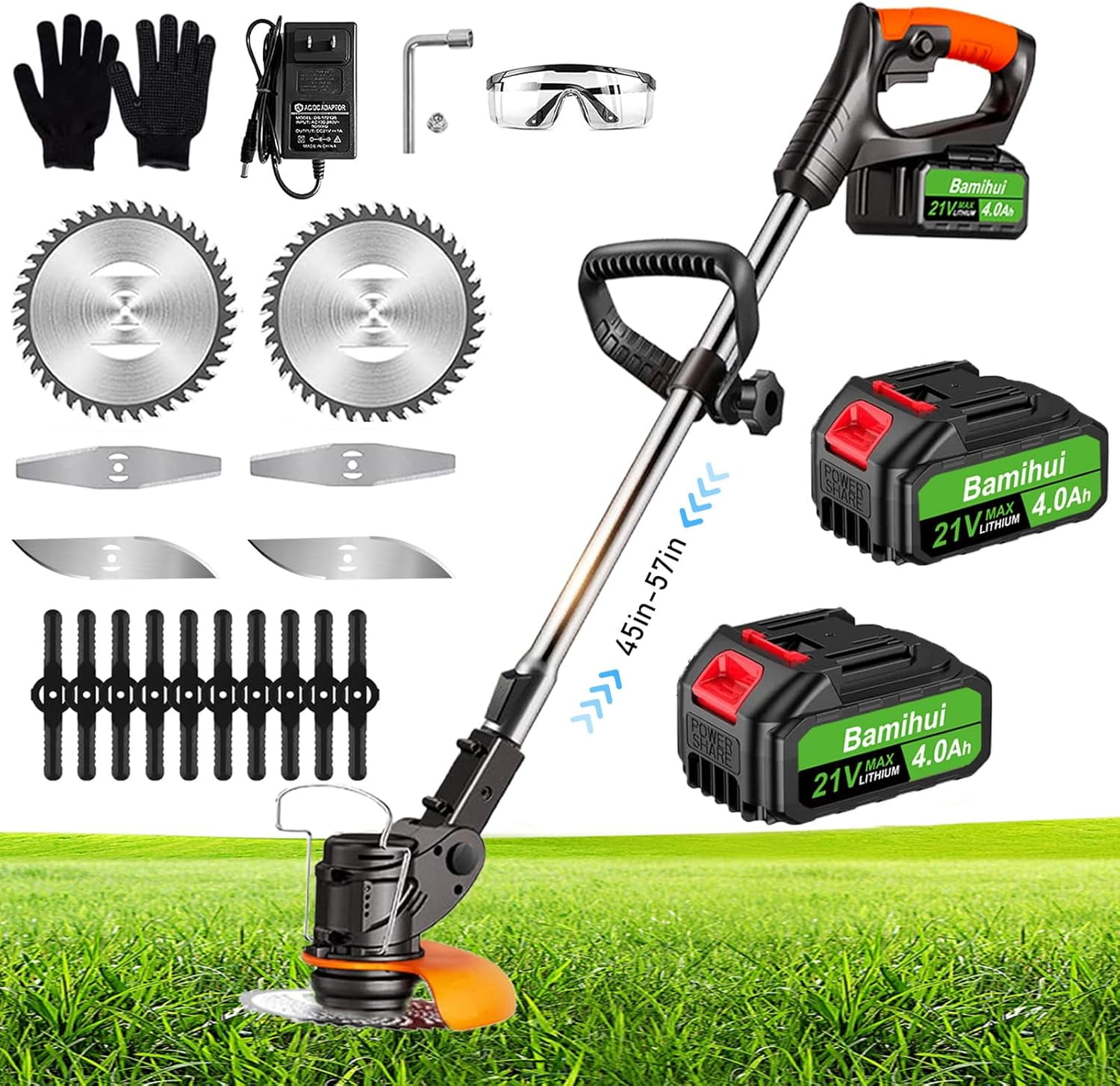 Weed Wacker Cordless,21v Battery Powered Weed Electric Eater Cordless ...