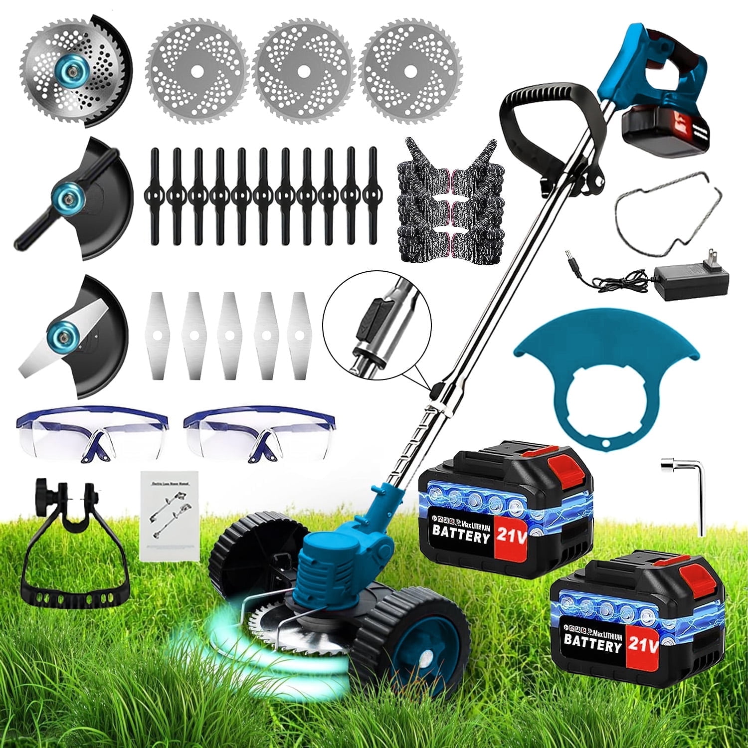 Weed Wacker Cordless Adjustable Weed Eaters wheel mower3 in 1 Electric ...