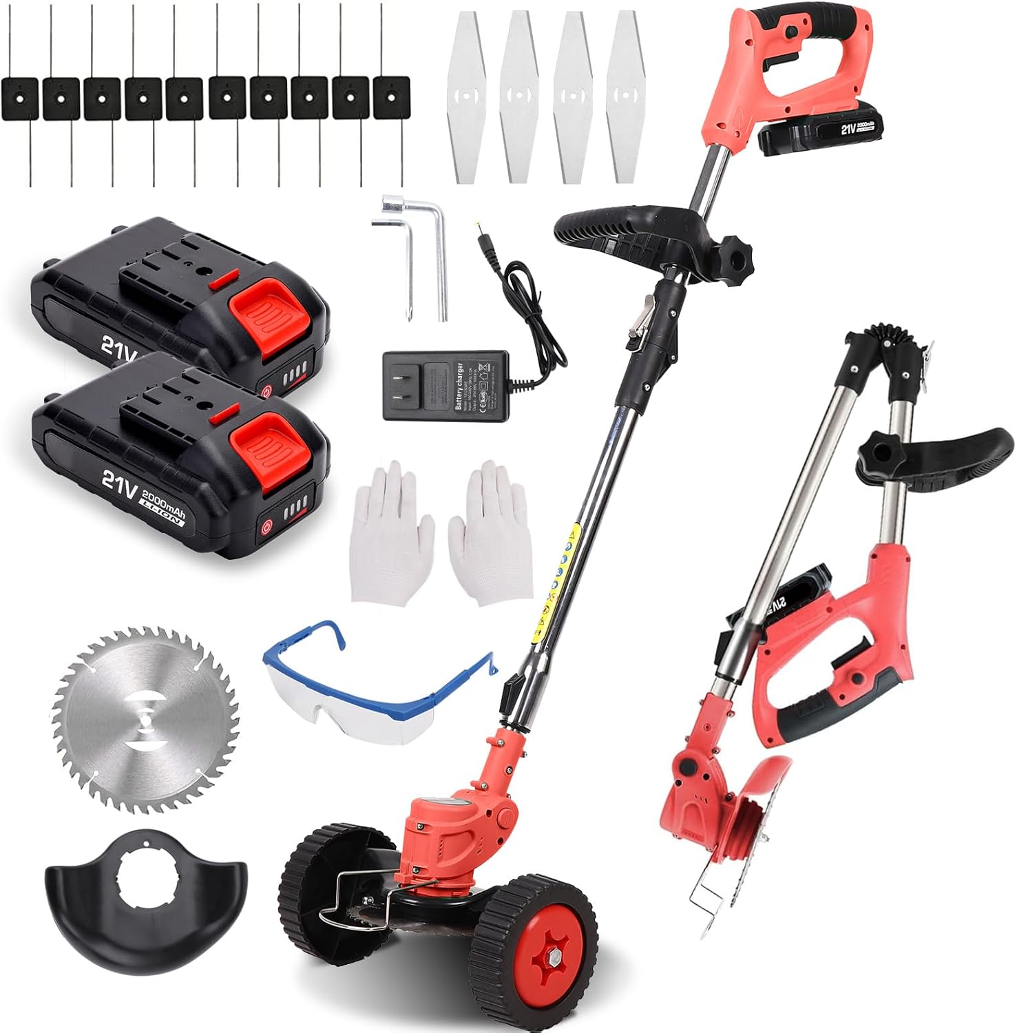 Weed Wacker Cordless Electric Weed Eater Battery Powered with 2 ...