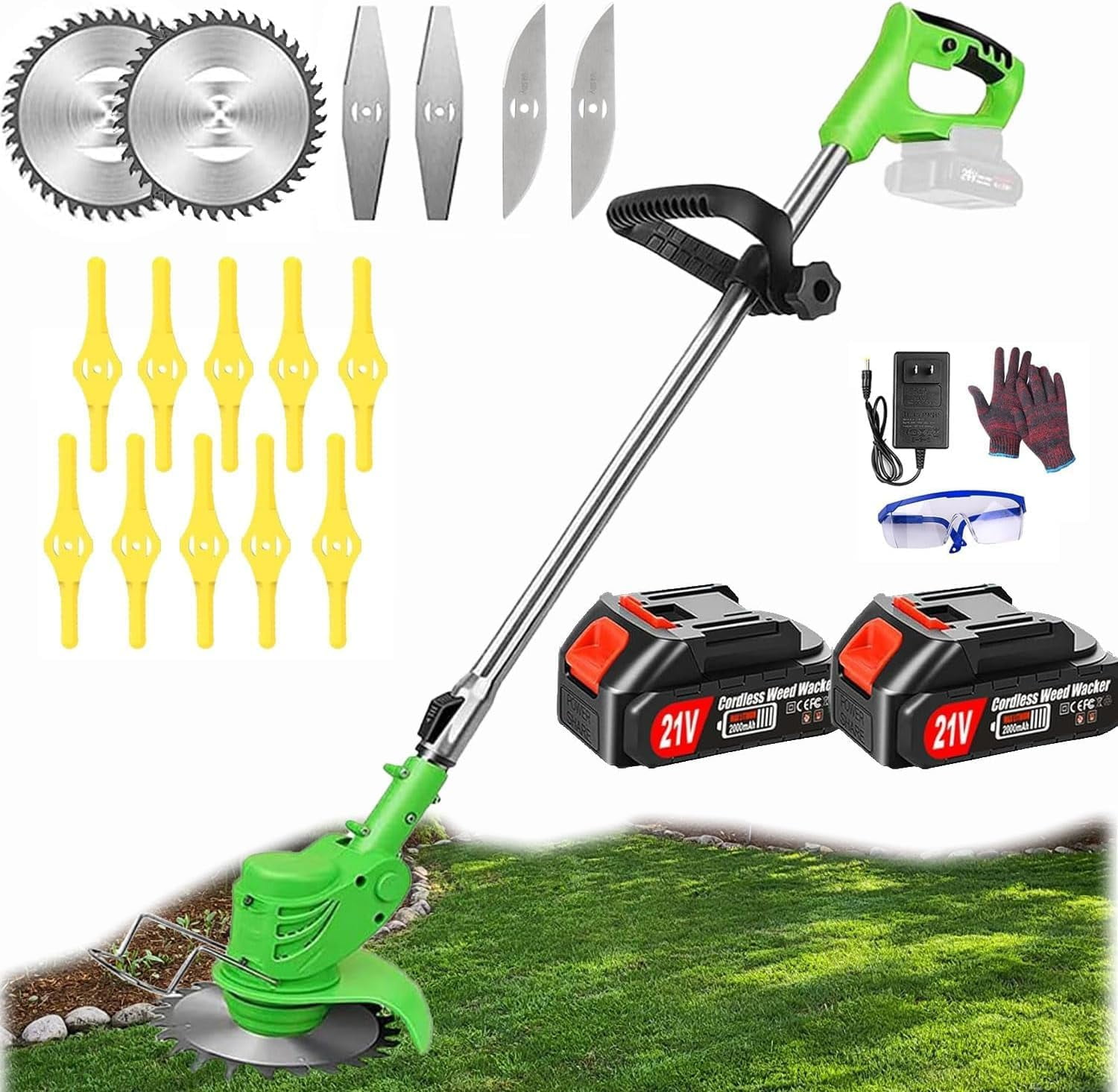 Weed Wacker, Cordless Weed Wacker, Cordless Grass Trimmer, Battery ...
