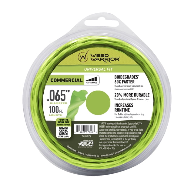 Weed Warrior .065 in. x 100 ft. Commercial Biodegradable Trimmer Line ...