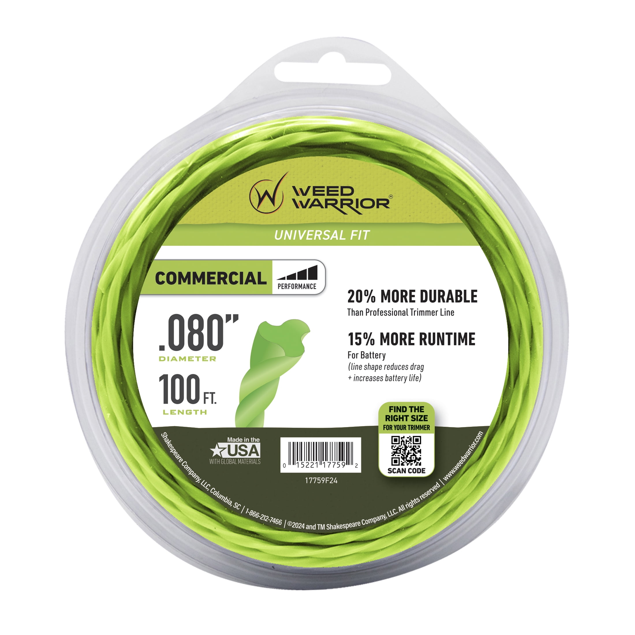 Weed Warrior .080 in. x 100 ft. Commercial Trimmer Line - Walmart.com