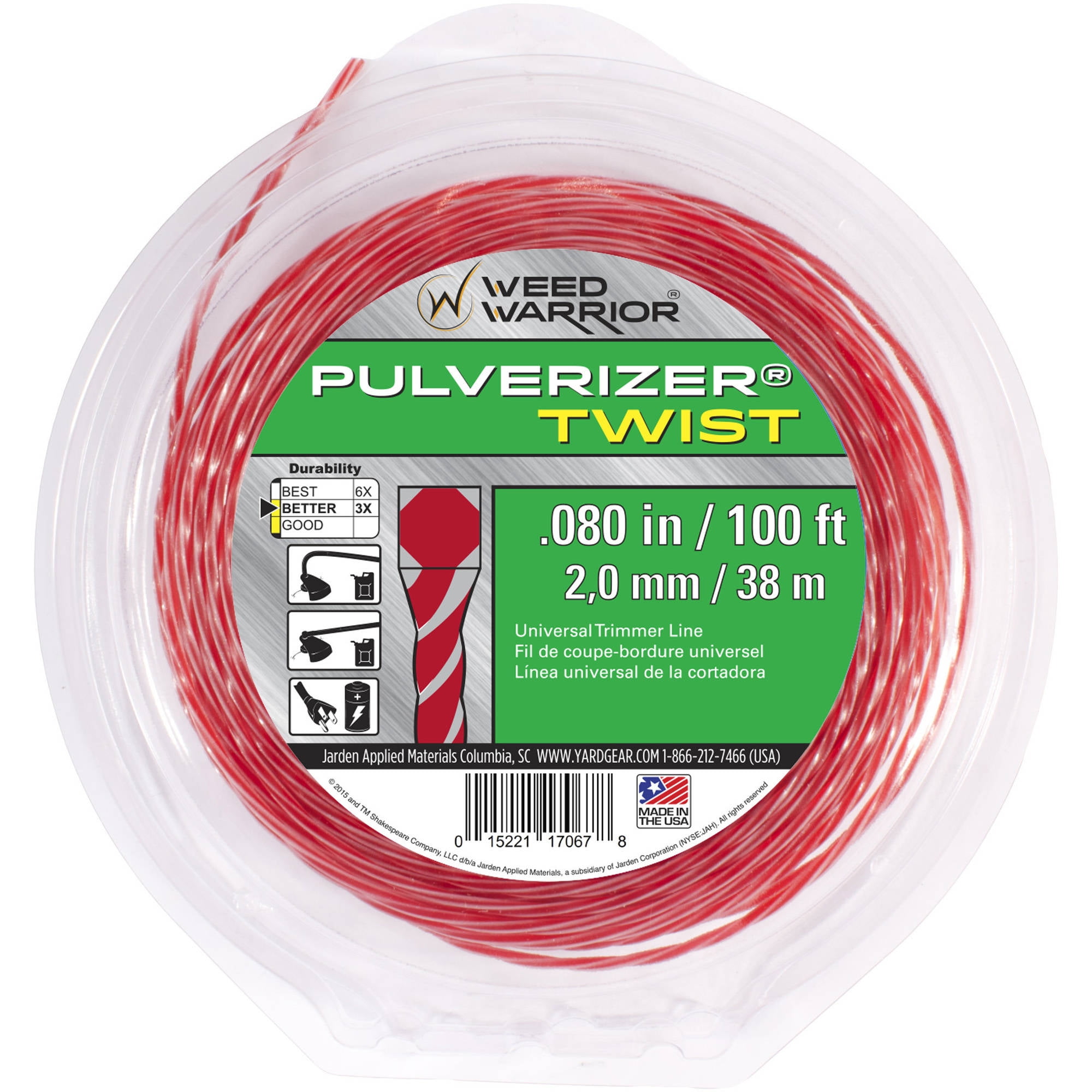 Weed Warrior .080 in. x 100 ft. Pulverizer Bicomponent Twist Trimmer ...