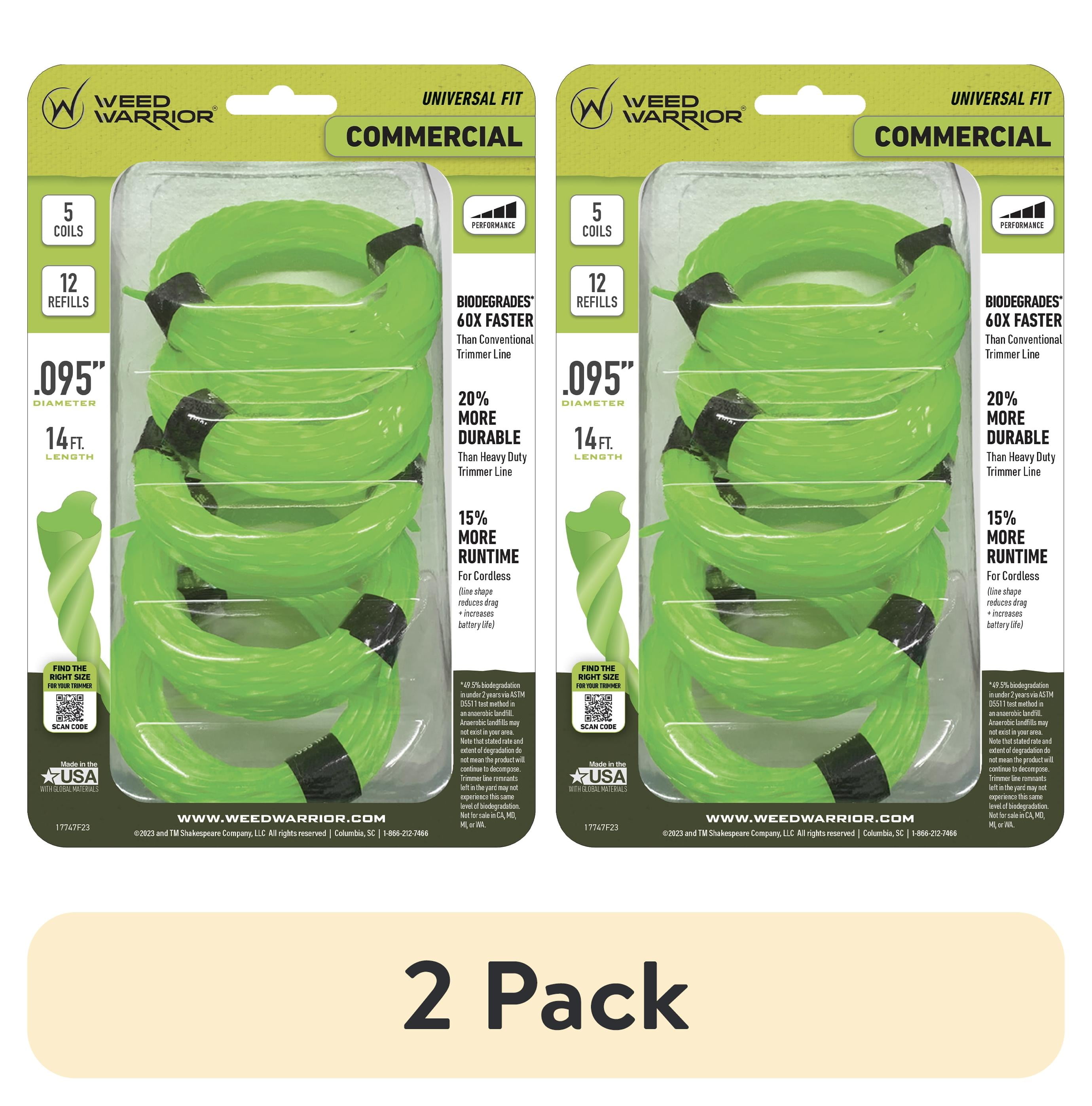 (2 pack) Weed Warrior .095 in. x 14 ft. Commercial Biodegradable ...