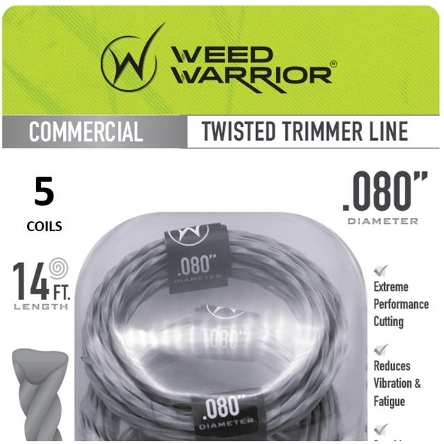 Weed Warrior .095 in. x 14 ft. Nylon Trimmer Line Coil - 5 count - Walmart.com