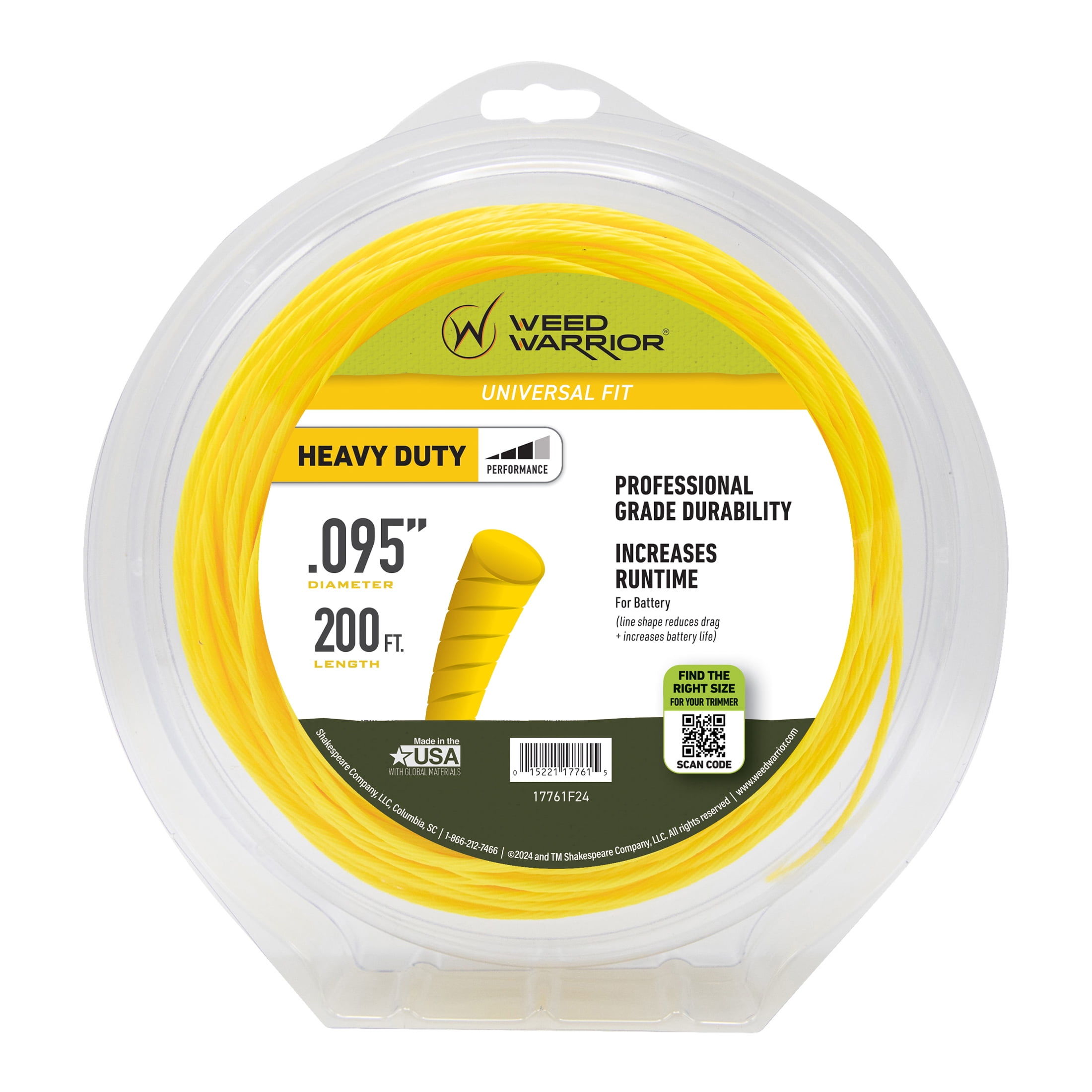 Weed Warrior .095 in. x 200 ft. Heavy Duty Trimmer Line - Walmart.com
