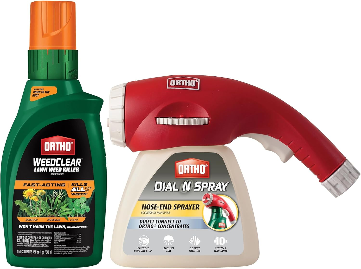 WeedClear Lawn Weed Killer Concentrate 32 Oz. with Dial N Spray Hose ...