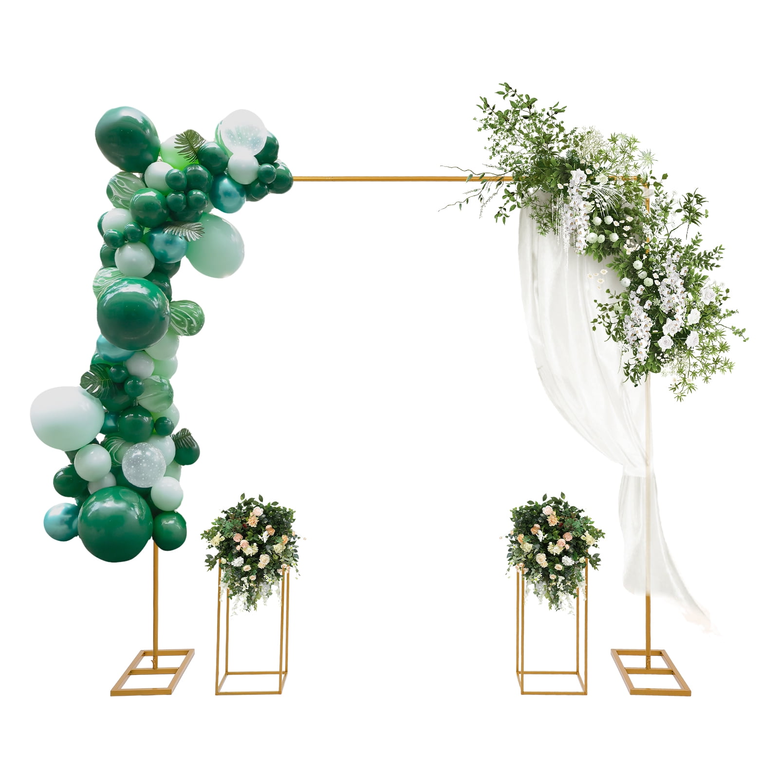 Weeding Arch Backdrop Stand Set, 6.6FT x 6.6FT Wedding Arches Metal ...