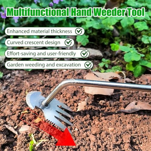 Weeding Artifact Uprooting Weeding Tool, Multifunctional Weeder, Hand Weeder Tool, 4 Teeth Stand ...