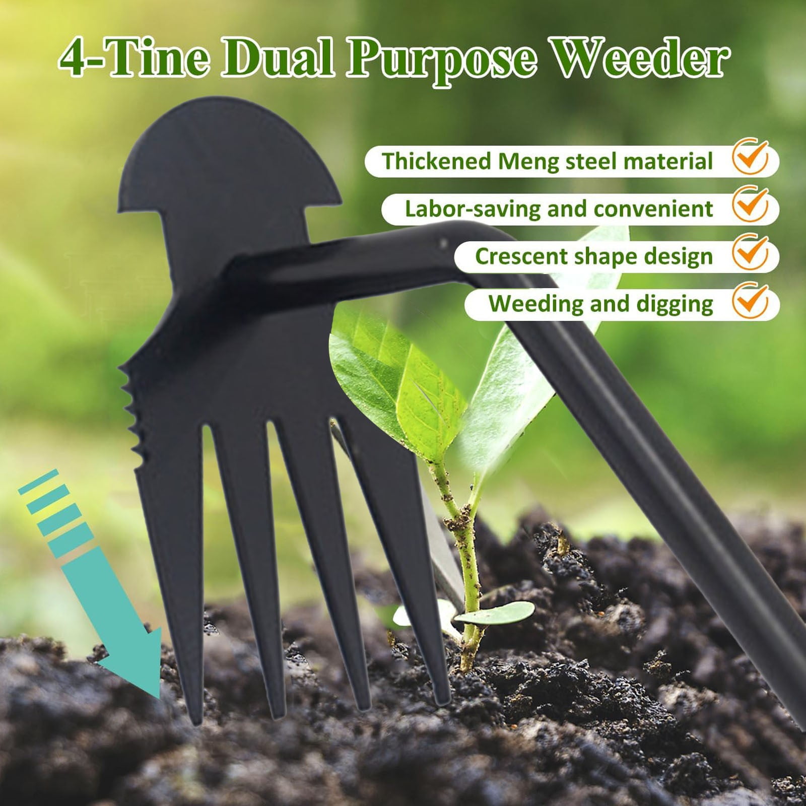 Weeding Artifact Uprooting Weeding Tool Steel Puller 4 Teeth Purpose ... Weeding Artifact Uprooting Weeding Tool Steel Puller 4 Teeth Purpose ...