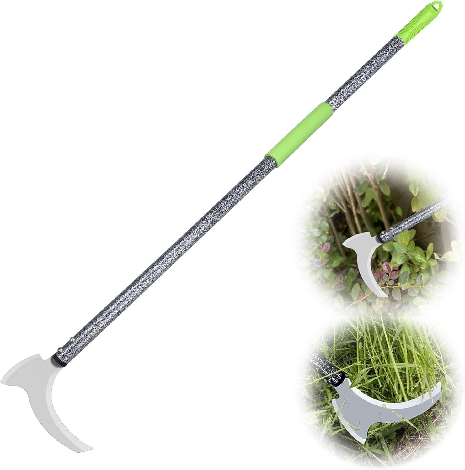 Weeding Sickle, Adjustable Handle Grass Sickle with Double Sharp Edge ...