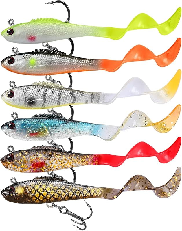 Weedless Soft Fishing Lures for Freshwater and Saltwater, Premium Pre ...