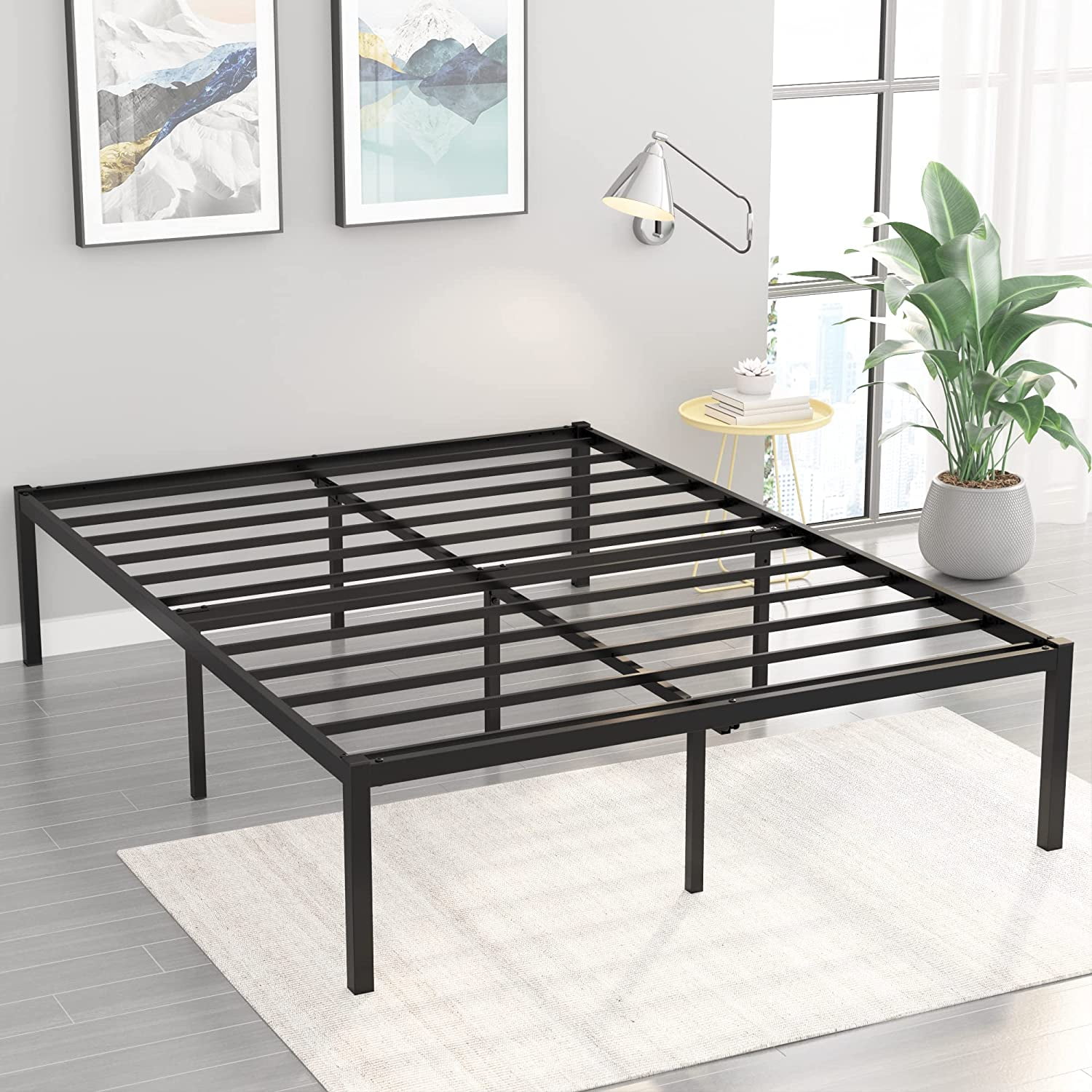 Weehom Queen Bed Frame 16 Inch Metal Platform Bed Frames No Box Spring ...