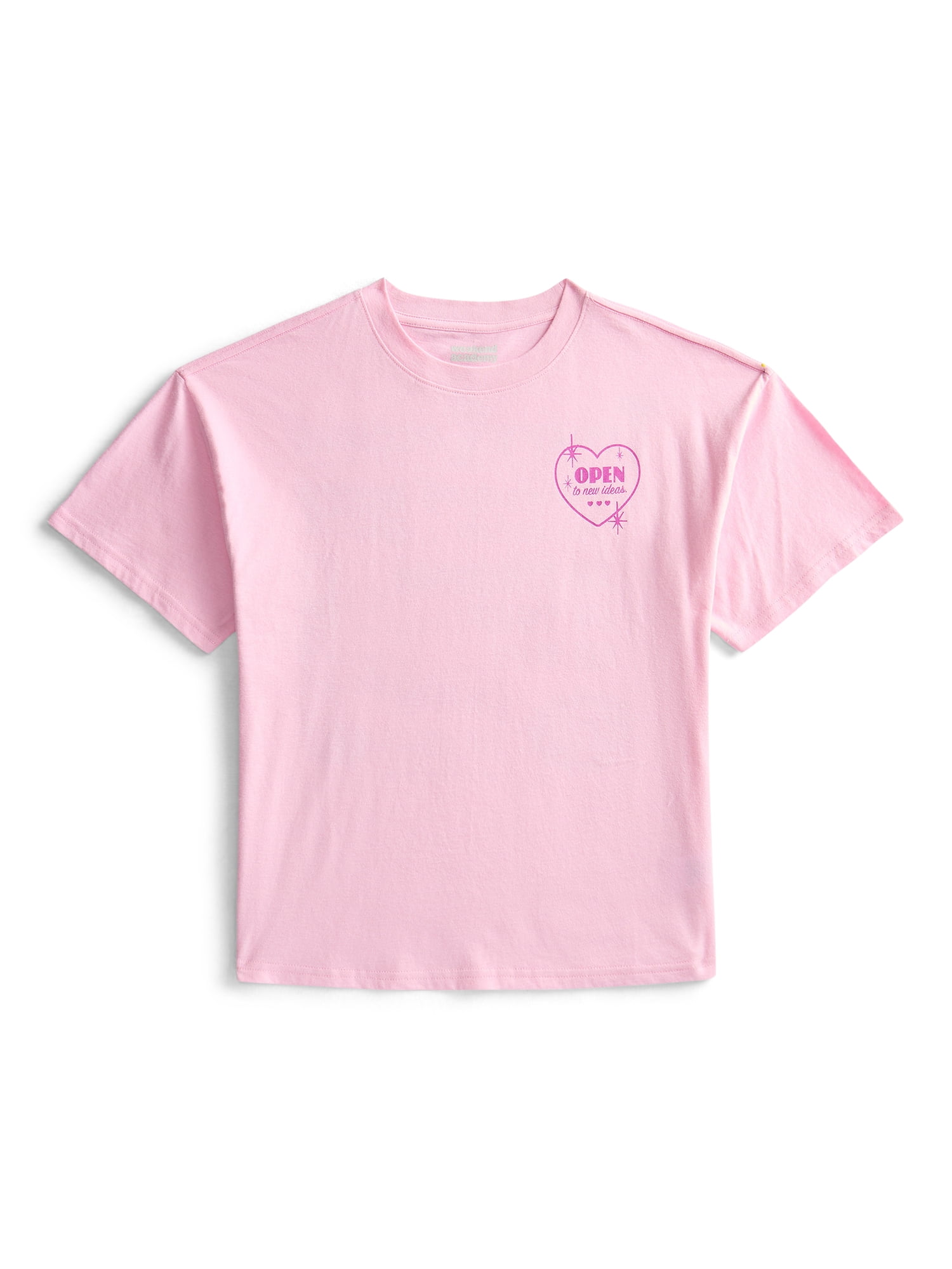 Weekend Academy Girls Oversized Graphic Tee with Short Sleeves, Sizes 4 ...