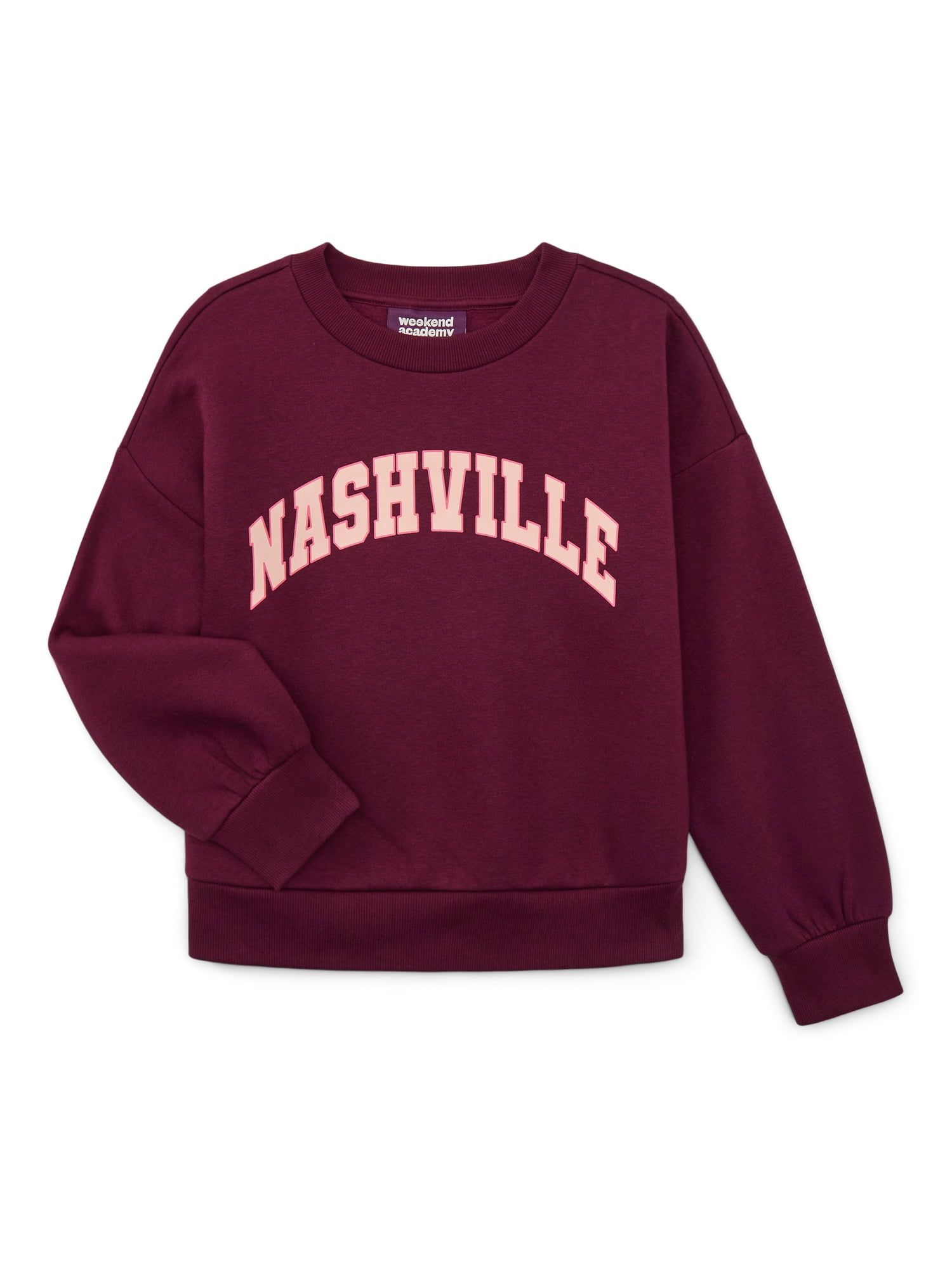 Weekend Academy Girls Long Sleeve Graphic Crewneck Sweatshirt, Sizes 4 ...