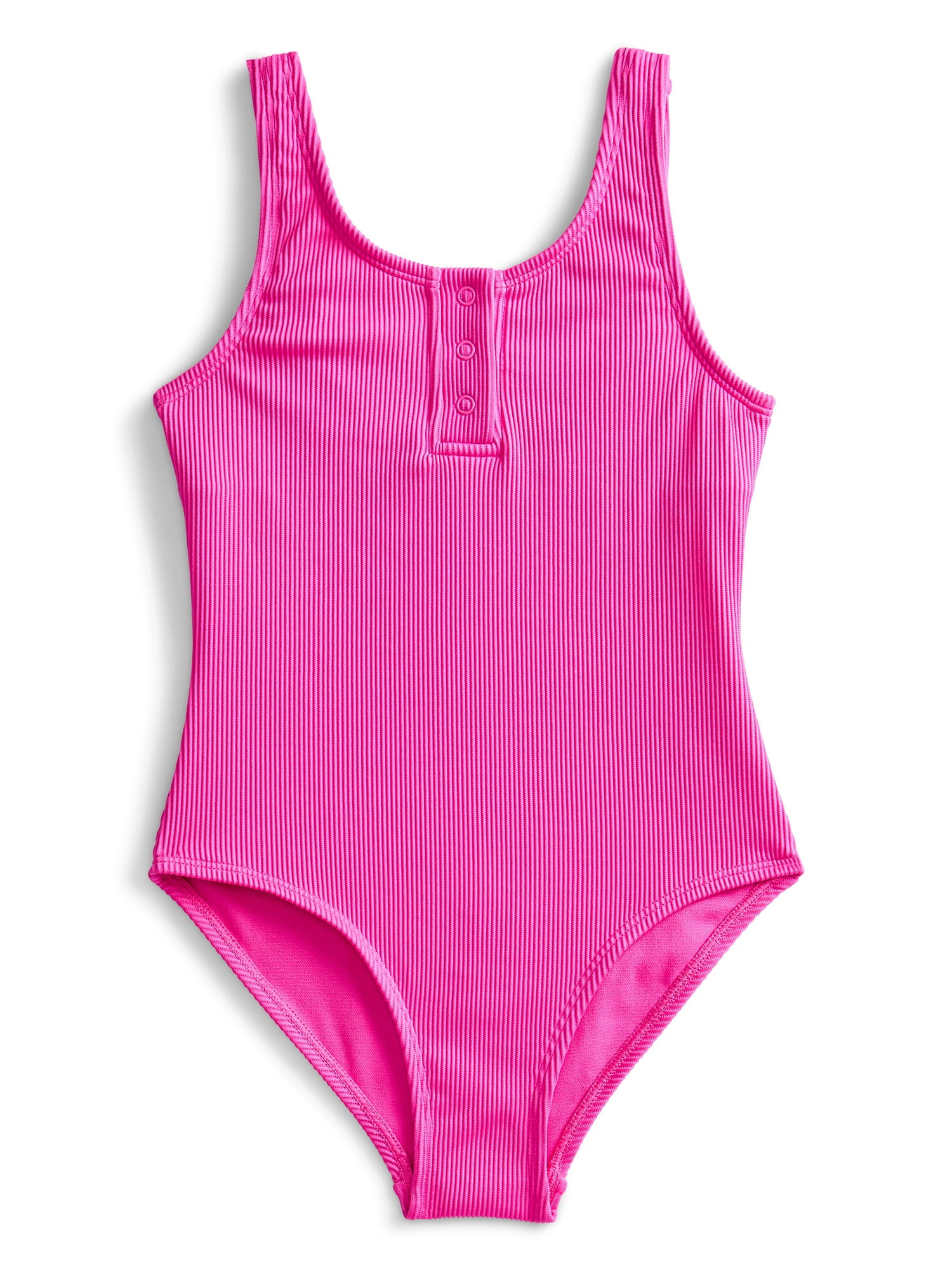 Weekend Academy Girls Henley Rib One Piece Swimsuit, Sizes 4-18 ...