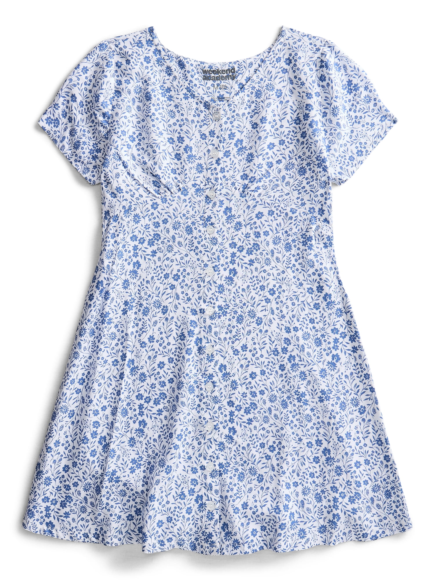 Weekend Academy Girls Button-Front Dress with Short Sleeves, Sizes 4-18 ...