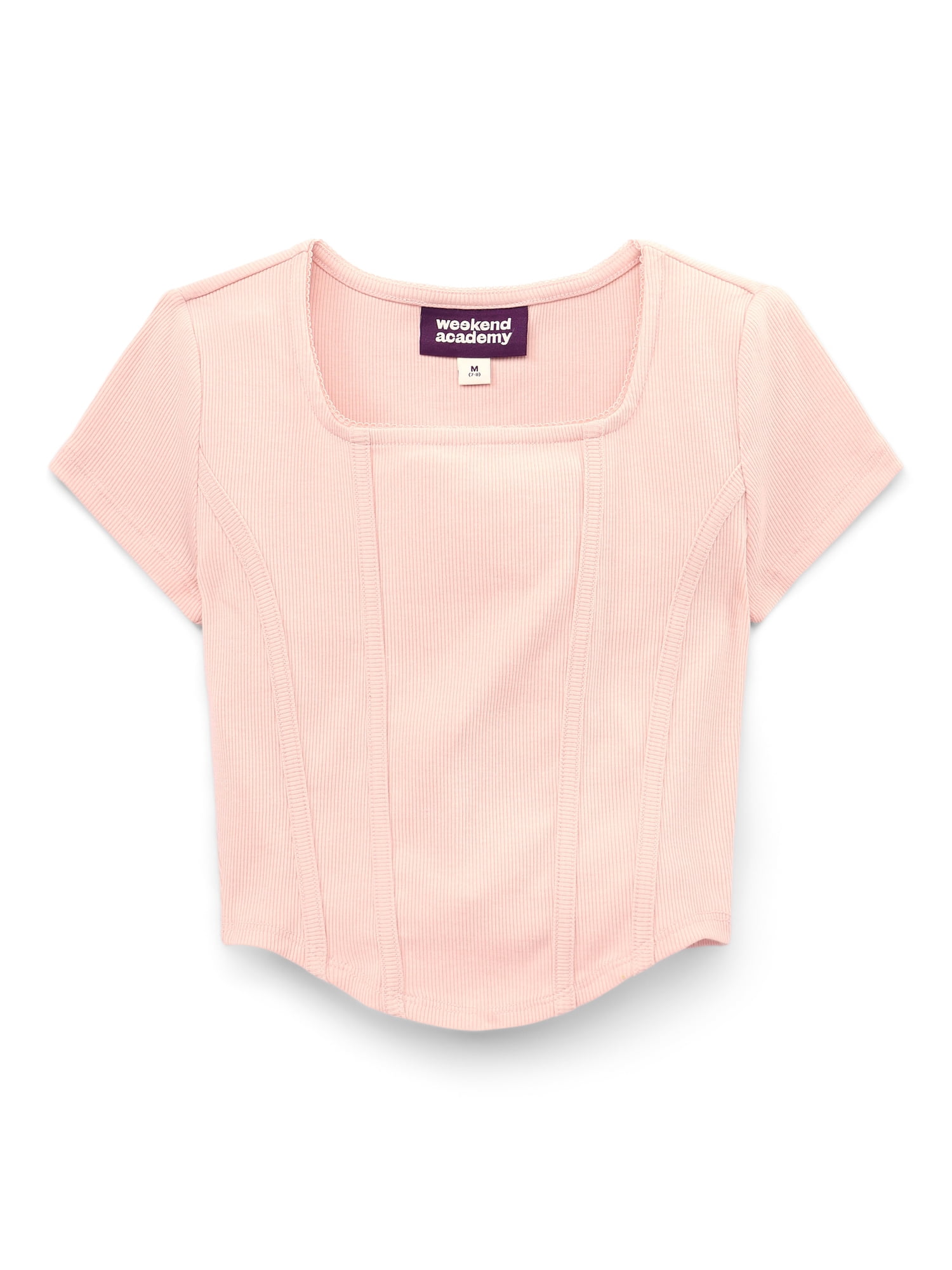 Weekend Academy Girls Short Sleeve Corset Top, Sizes 4-18 - Walmart.com