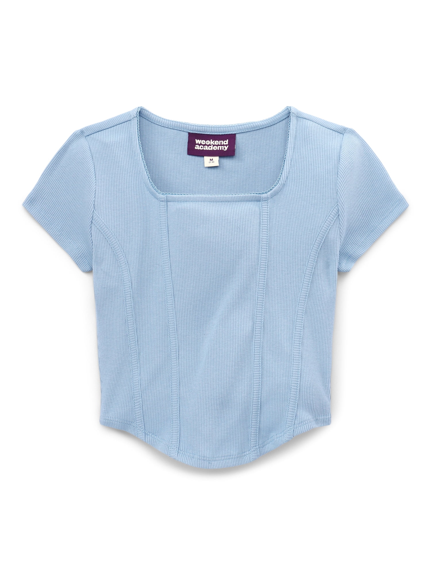 Weekend Academy Girls Short Sleeve Corset Top, Sizes 4-18 - Walmart.com