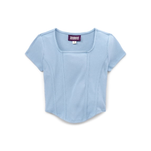 Weekend Academy Girls Short Sleeve Corset Top, Sizes 4-18 - Walmart.com