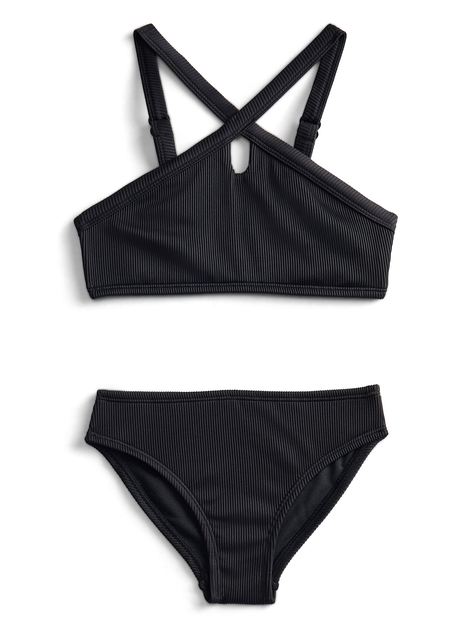 Weekend Academy Girls Solid Rib Bikini Swim Set, 2-Piece, Sizes 4-18 ...