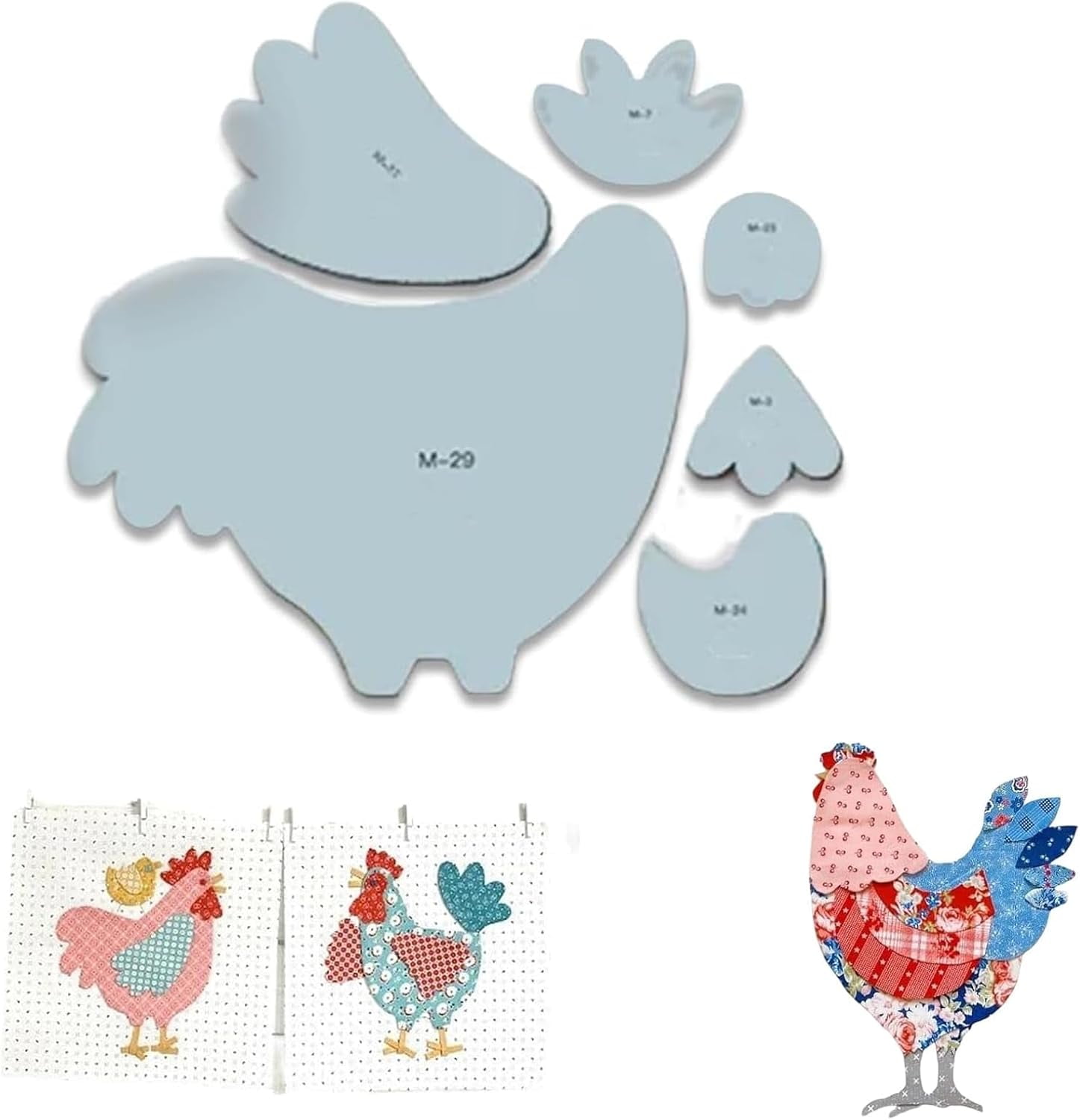 Weekend Chicken Patchwork Quilting Template Set,Chicken Quilt Templates ...