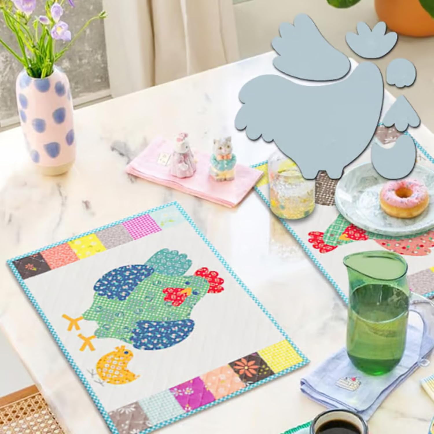 Weekend Chicken Patchwork Quilting Template Set - with Instructions ...