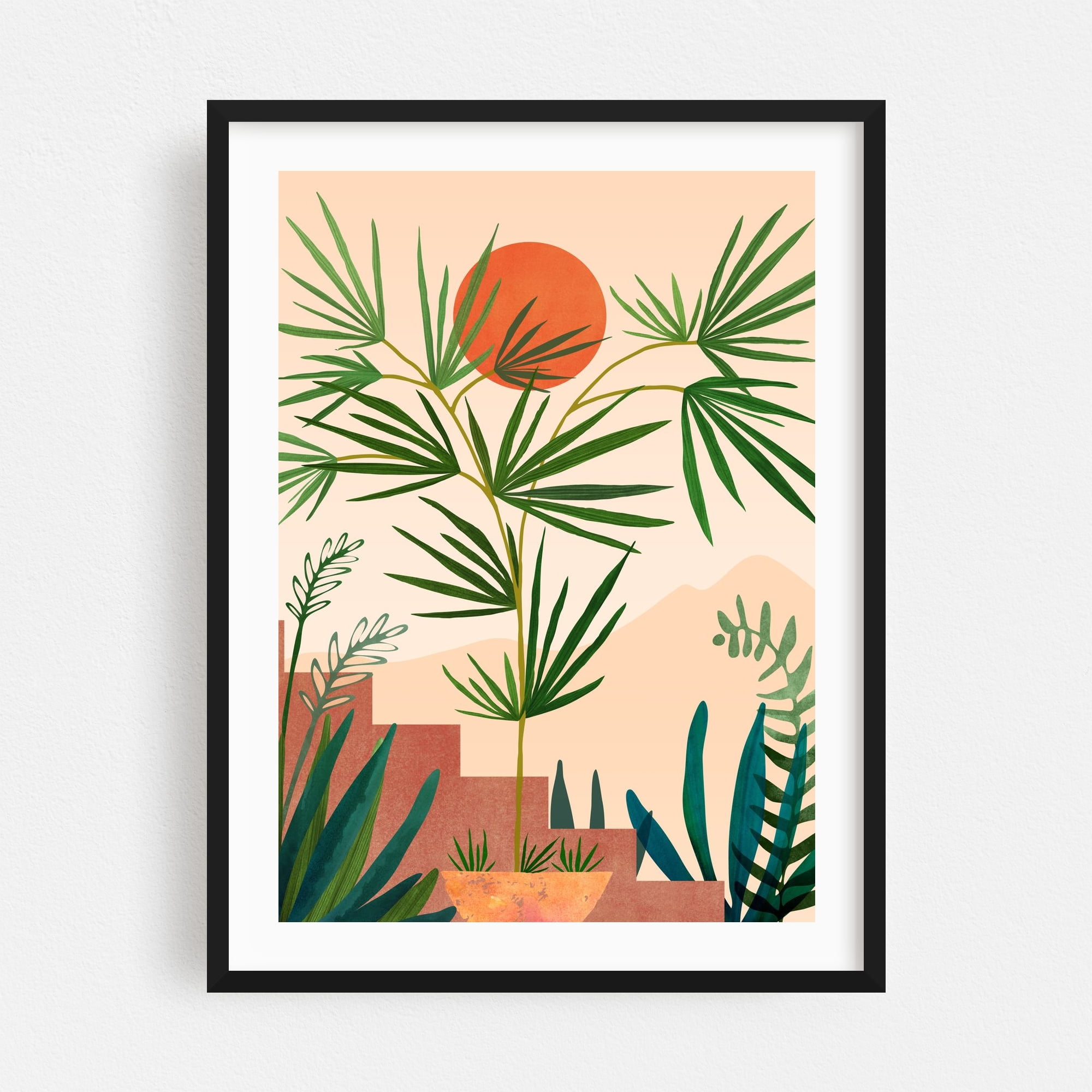 Weekend in Mojave - Painting Botanical Palm Tree Tropical Minimalist ...
